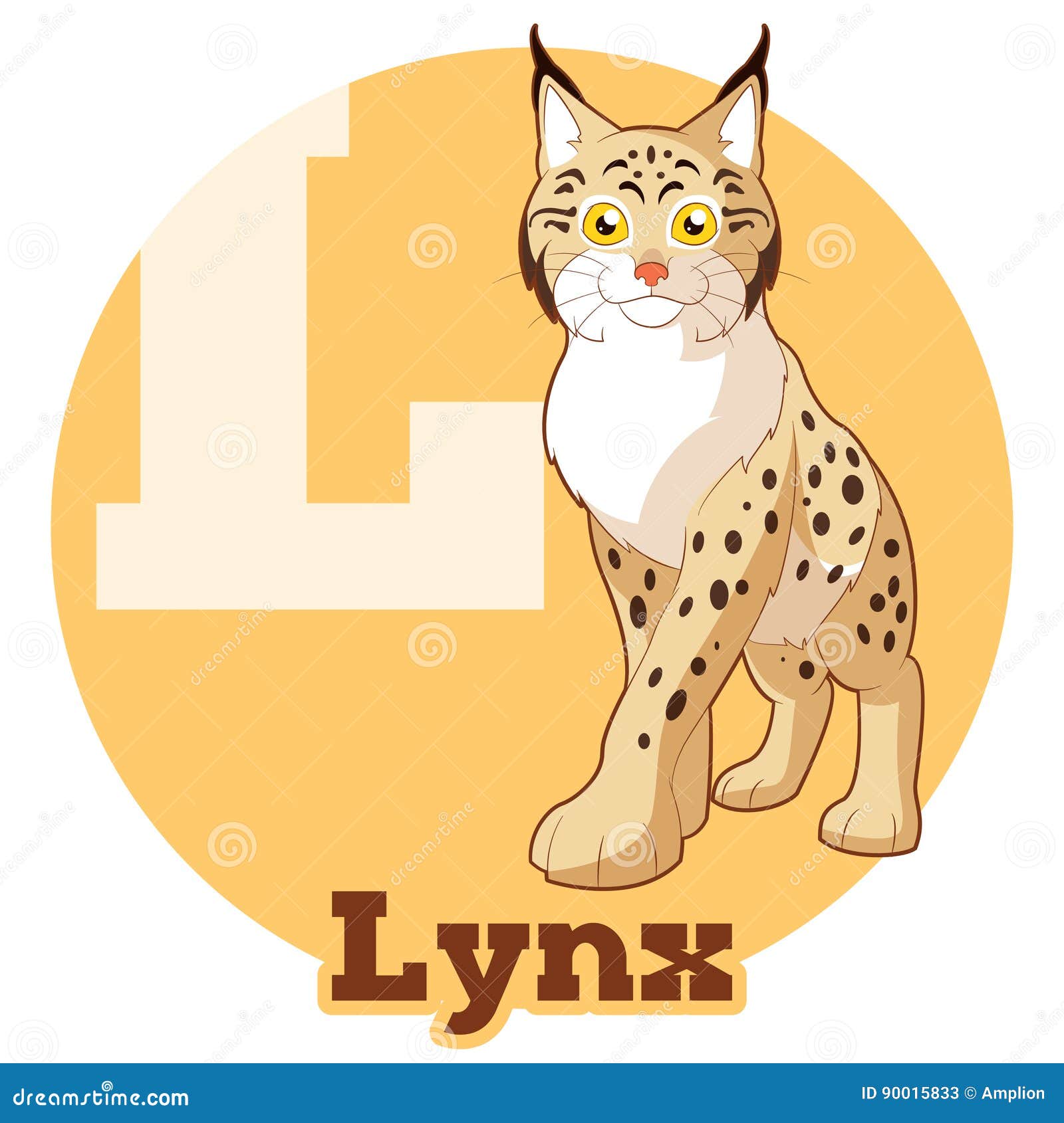 Cartoon Lynx On A White Background.Flat Cartoon Illustration For Kids ...