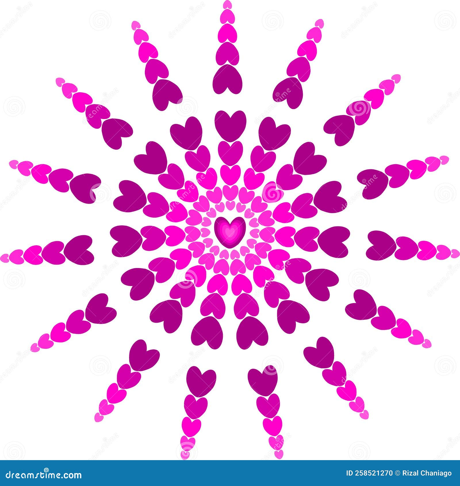 Vector Image. Abstract Image. Love in a Circle Pattern on a White ...