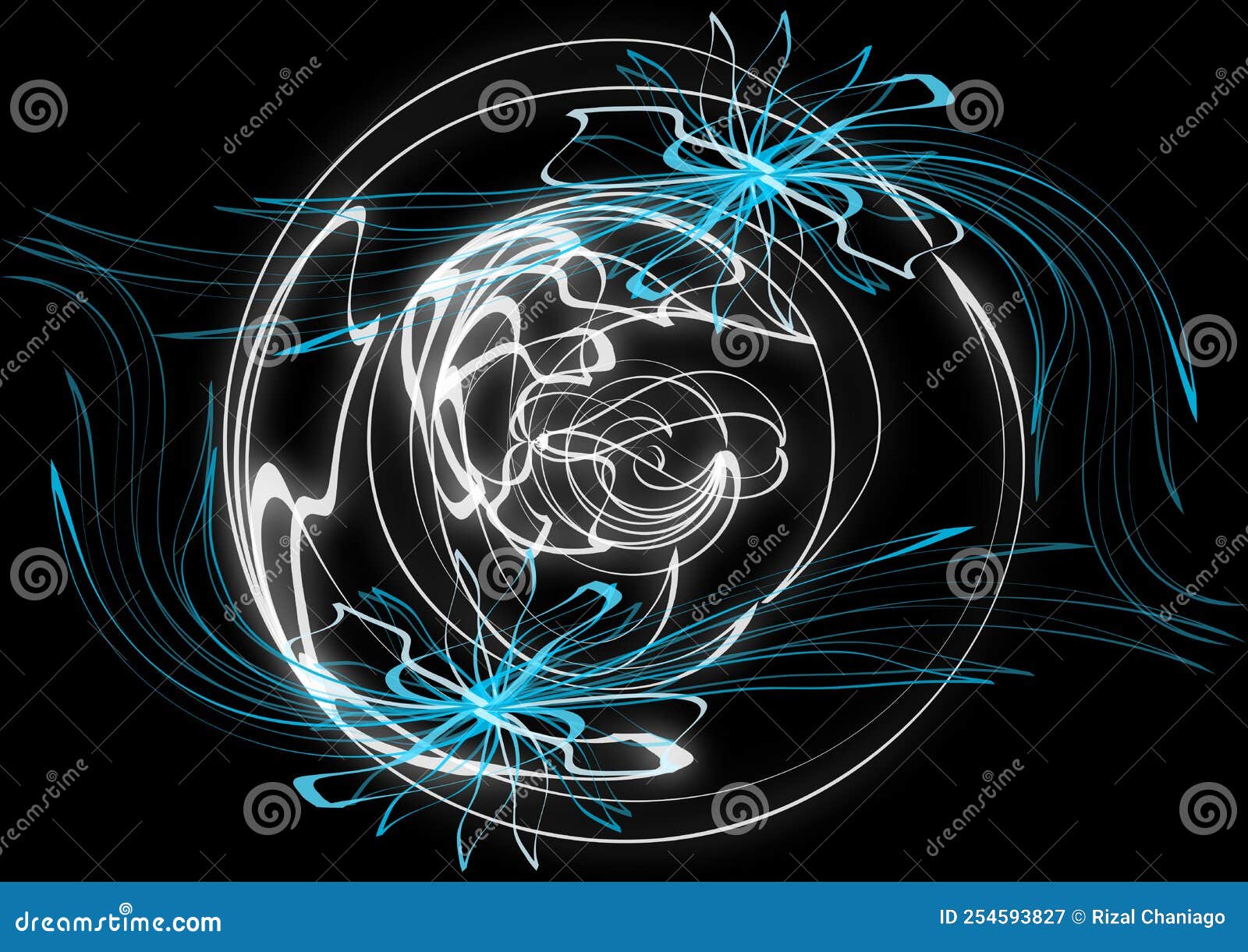 Vector Image. Abstract White and Blue Lines in Dark Space Stock ...