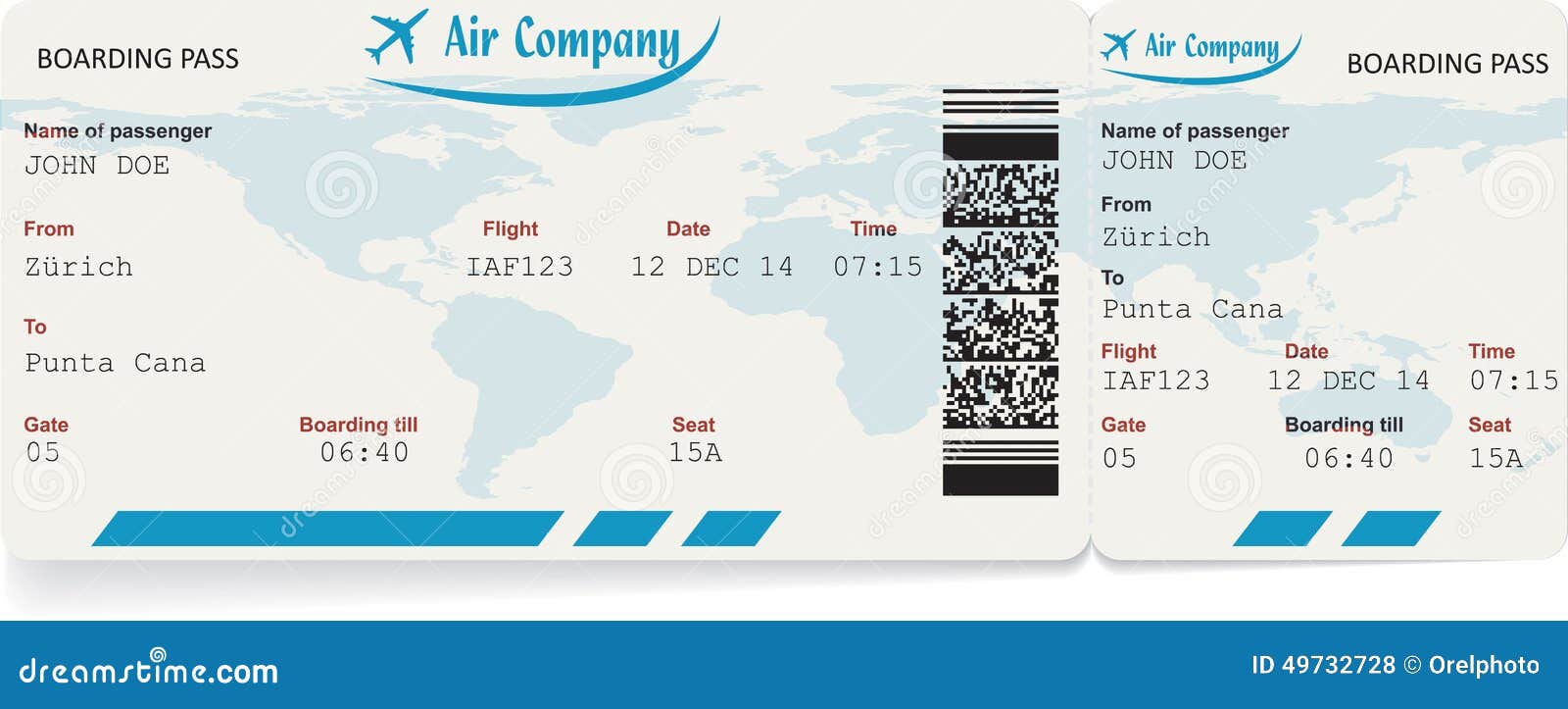 Vector Image of Airline Boarding Pass Ticket Stock Vector ...