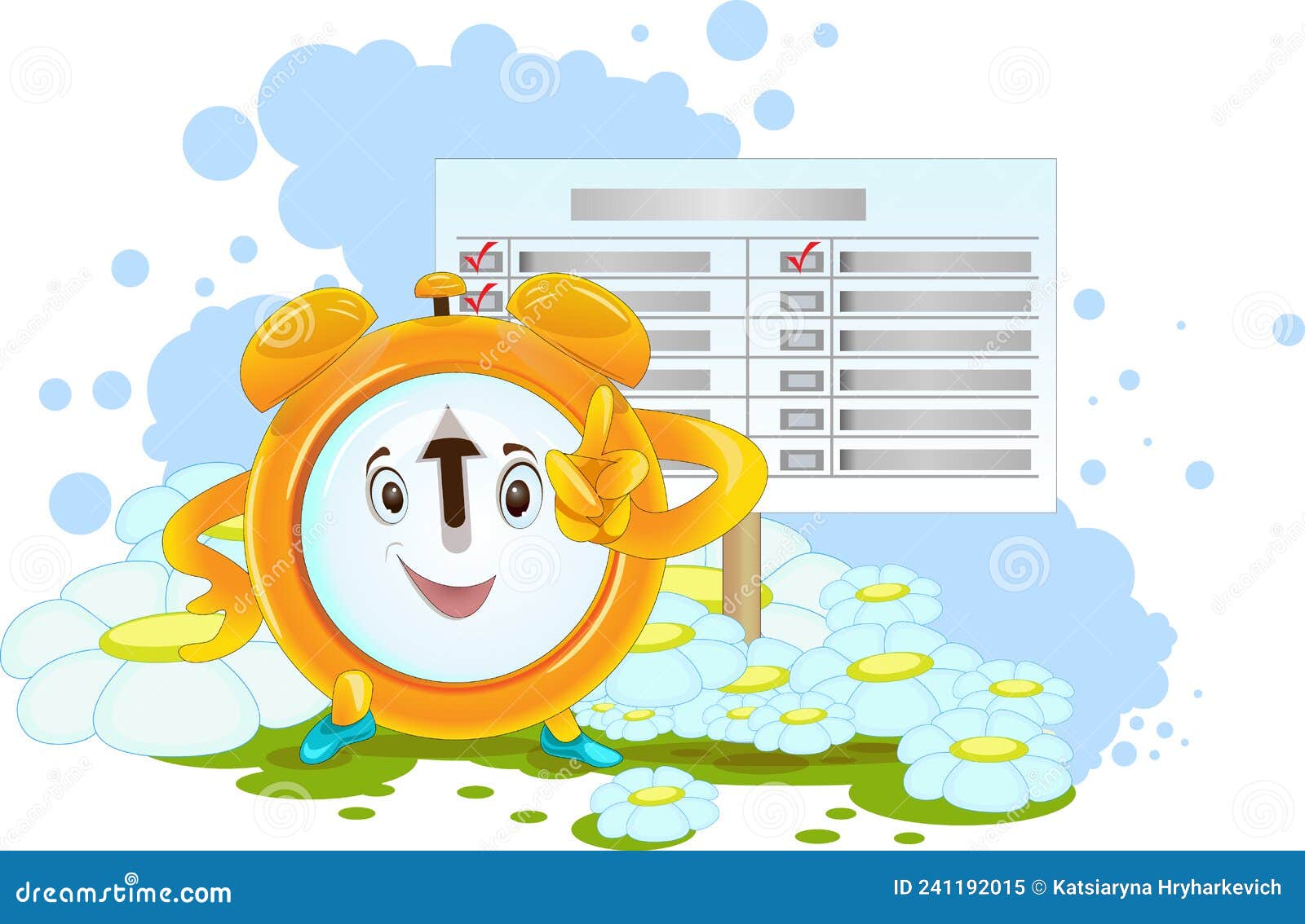 Vector Image of an Alarm Clock Indicating Unfinished Business. the ...