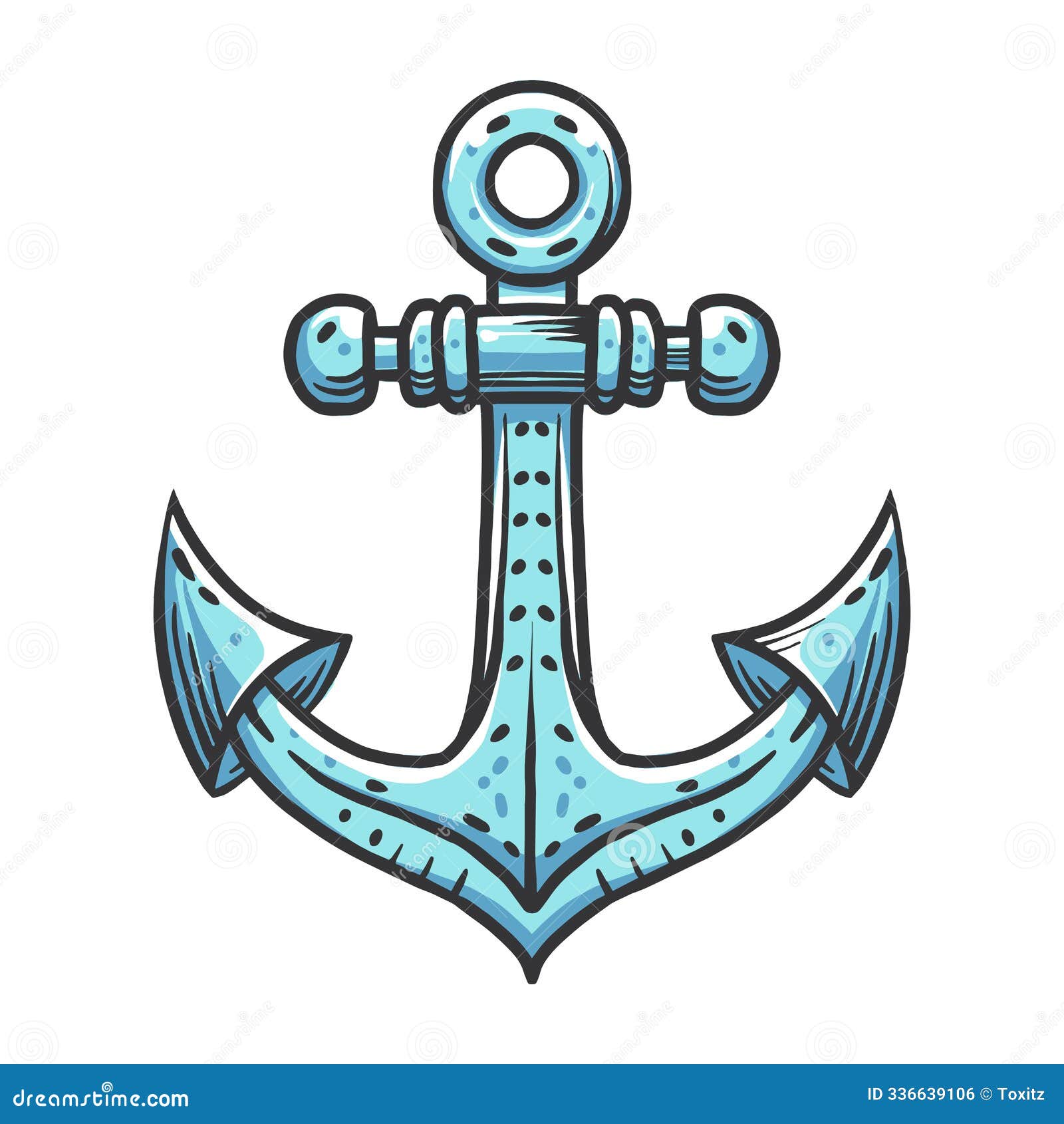 Vector Image of Anchor. Cartoon and Outline Style Image, Isolated on ...