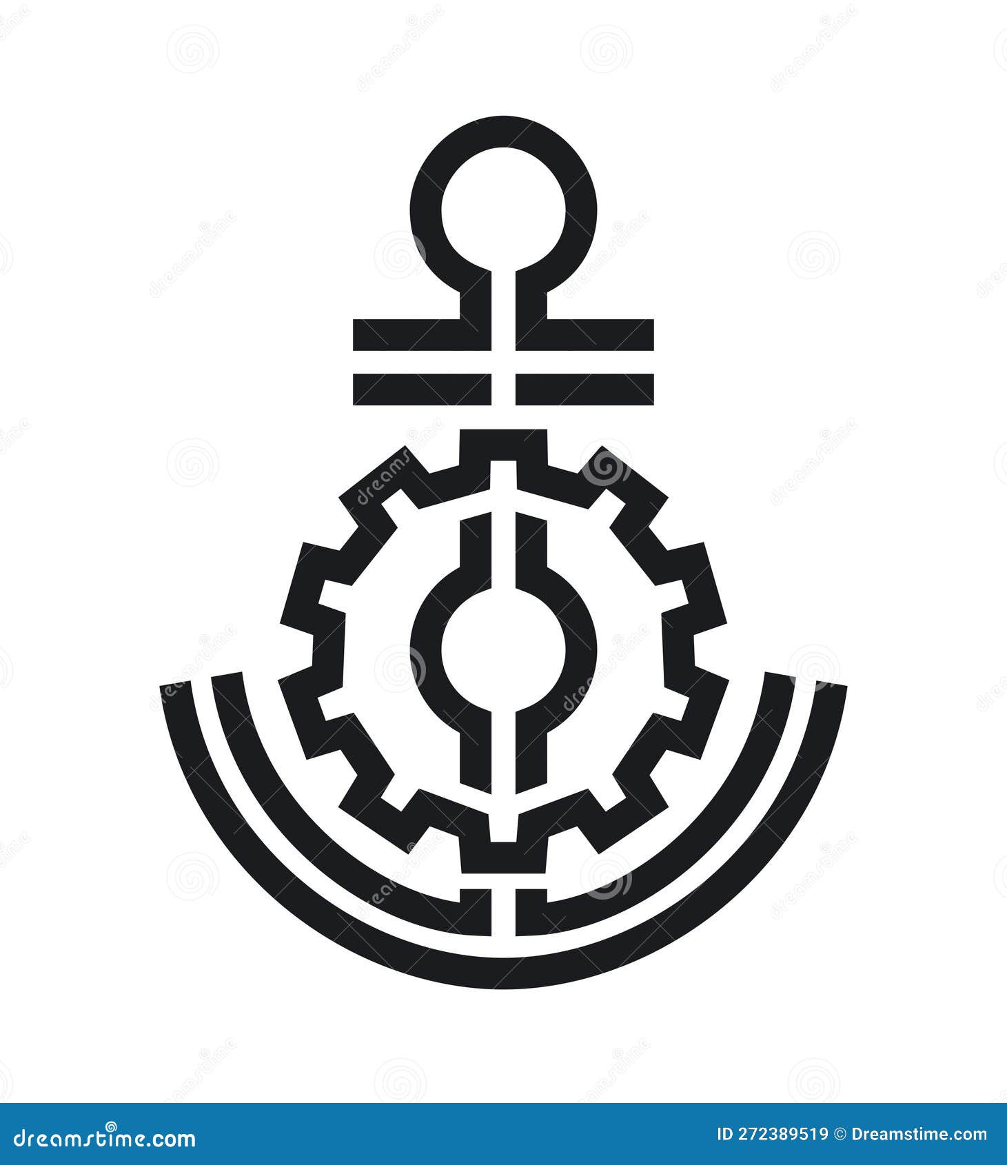 Stylized Image of an Anchor and a Gear Stock Vector - Illustration of ...