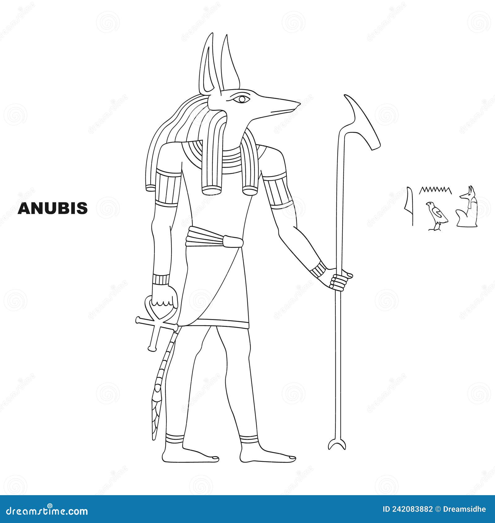 Vector Image with Ancient Egyptian Deity Anubis Stock Vector ...