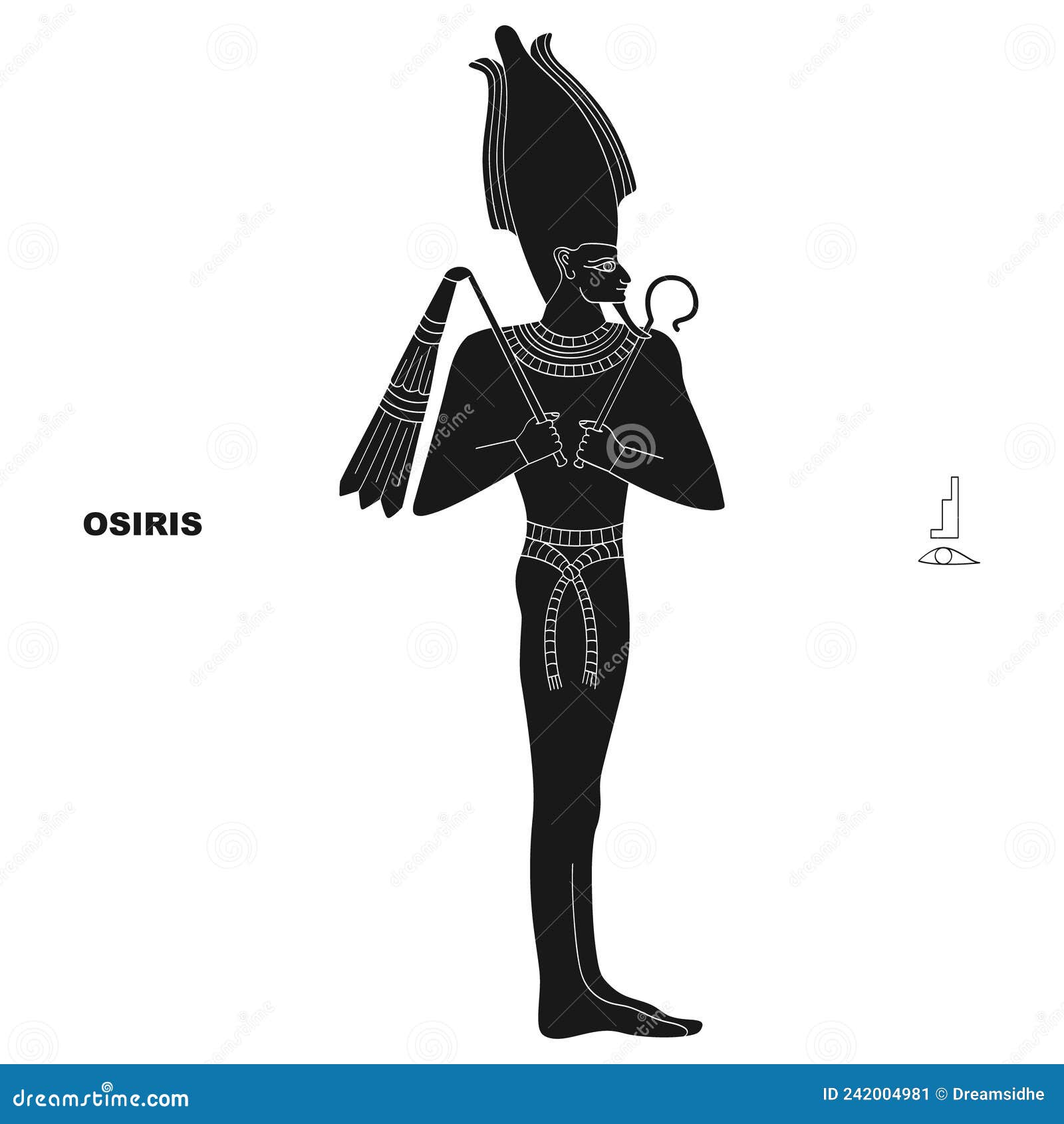 Vector Image with Ancient Egyptian Deity Osiris Stock Vector ...