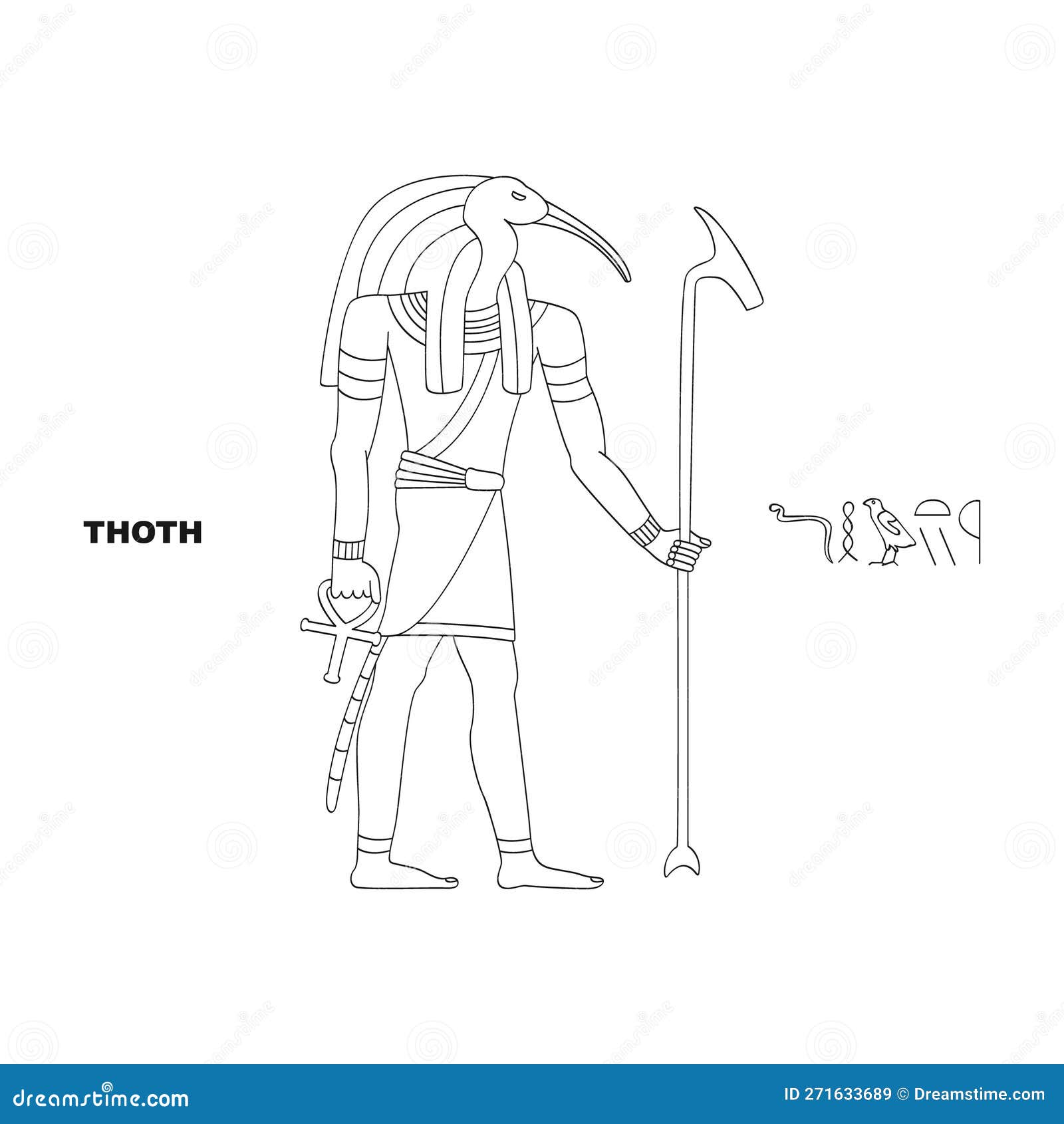 Vector Image with Ancient Egyptian Deity Thoth Stock Vector ...