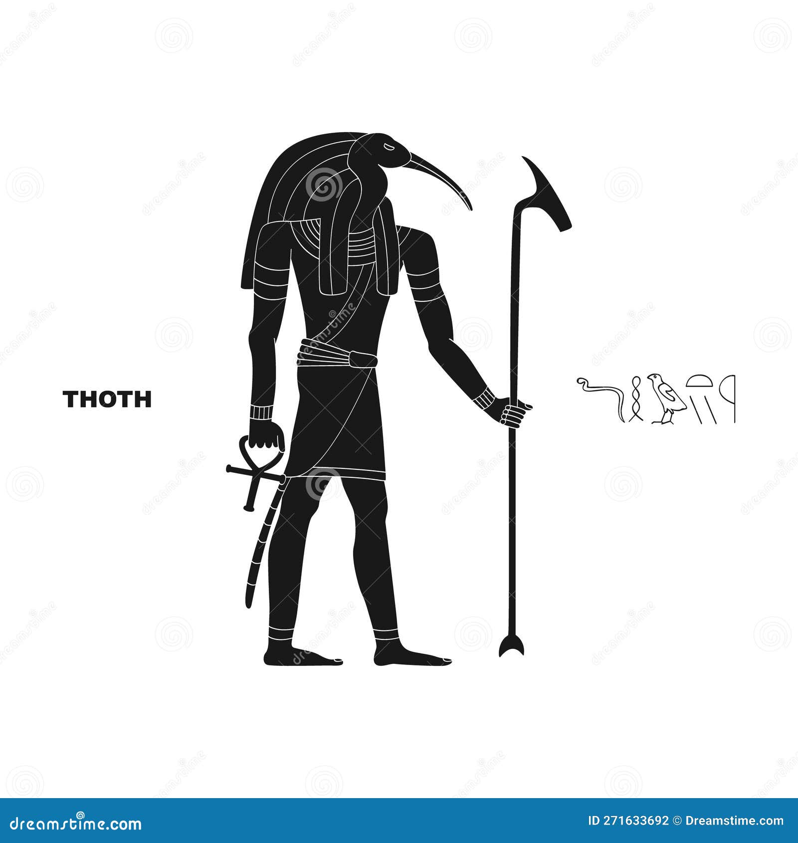 Egyptian God Thoth. Vector Illustration | CartoonDealer.com #198404538