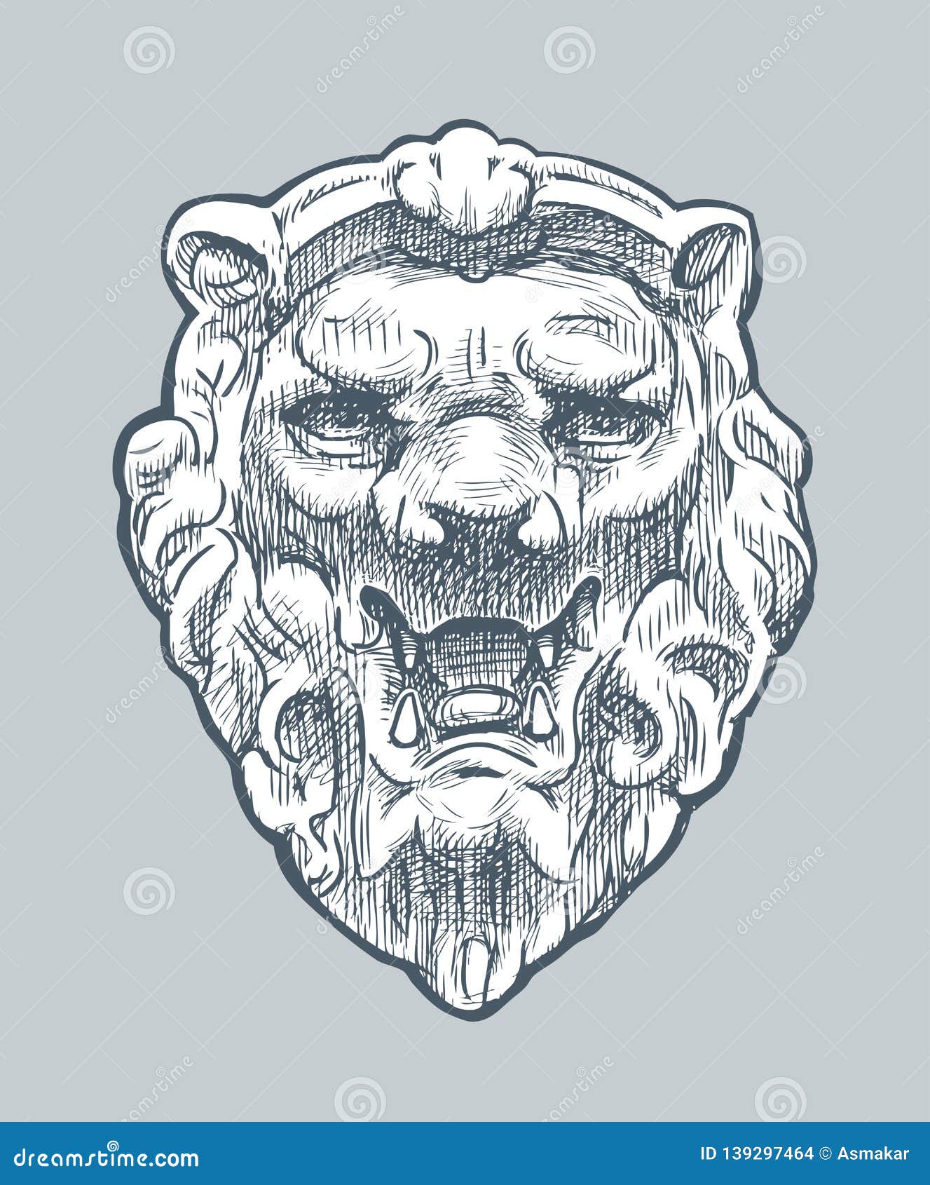 A Vector Image of Architectural Detail in Shape of the Lion Head Stock ...