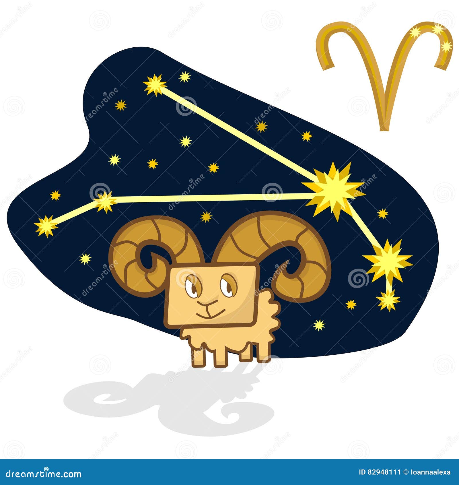 Vector Image of the Aries with a Rectangular Face Stock Vector ...