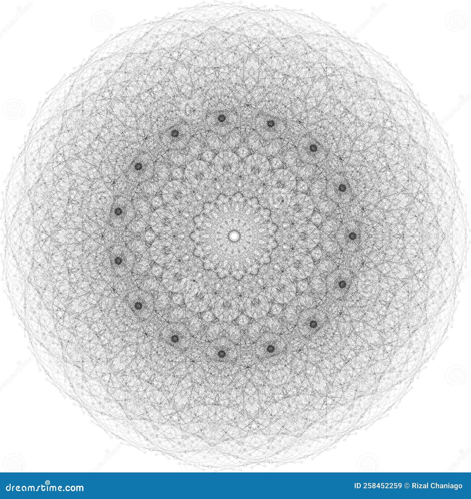 Vector Image. an Artistic 3D Circle of Mandala Design on White ...
