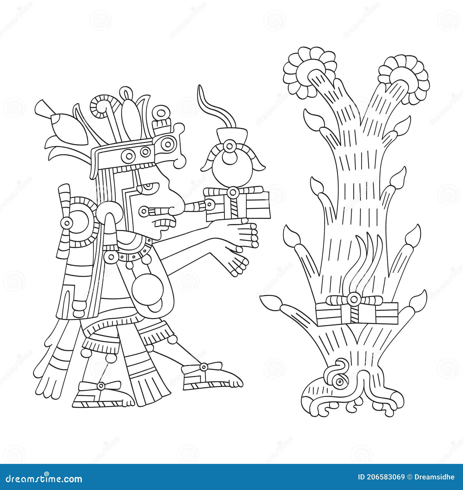 Aztec Gods Coloring Pages