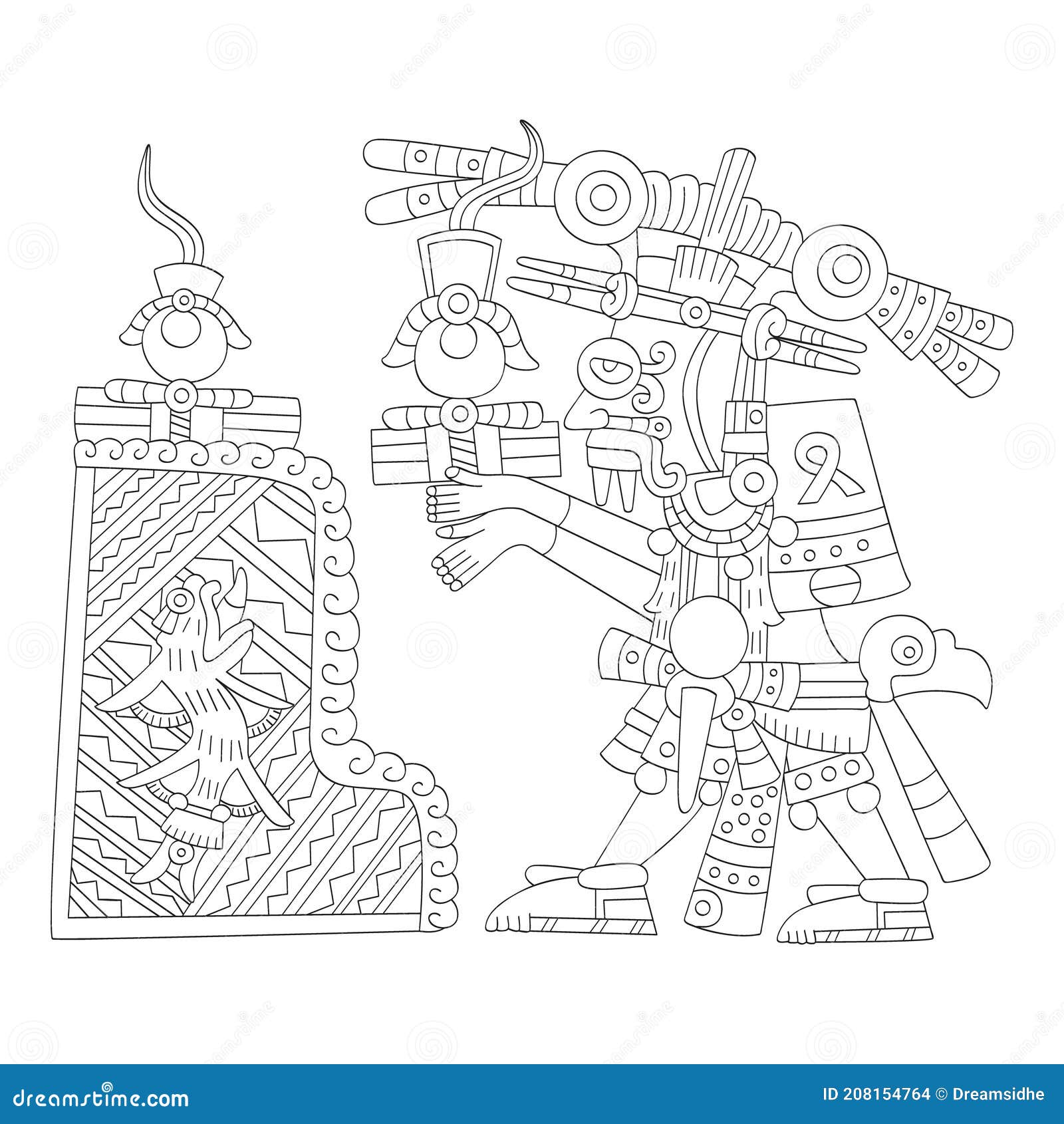 Tlaloc Mayan Aztec Deity Of Water And Rain Illustration. Royalty-Free ... Tlaloc Mayan Aztec Deity Of Water And Rain Illustration. Royalty-Free ...