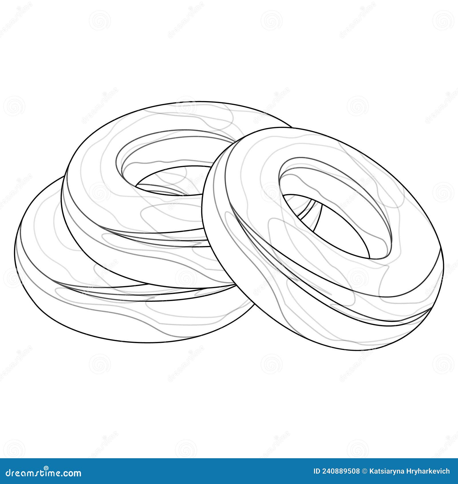Vector Image of Bagels Isolated on White Background. Outlline Style ...