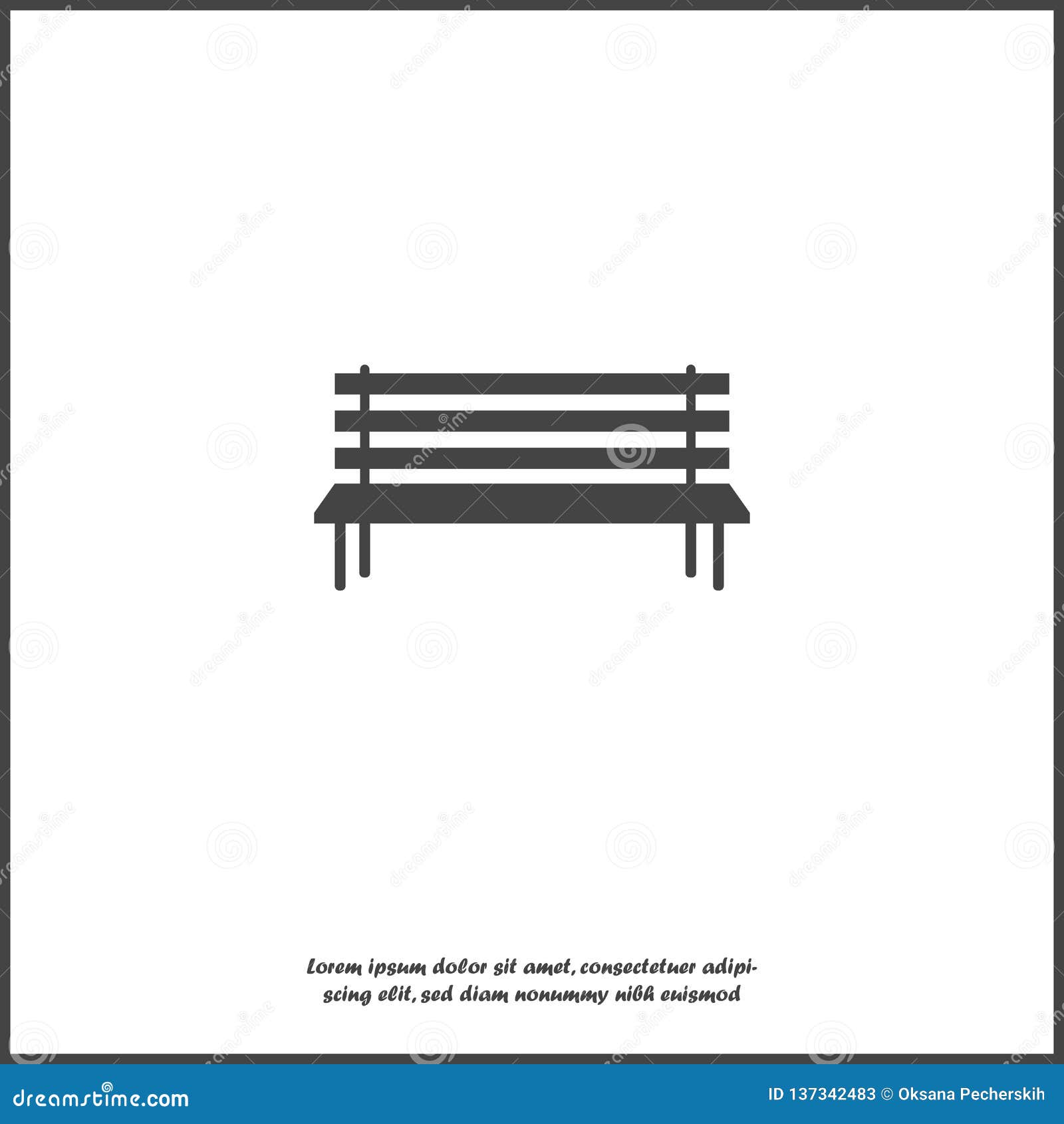 Vector Image of the Bench. Vector Icon on White Isolated Background ...