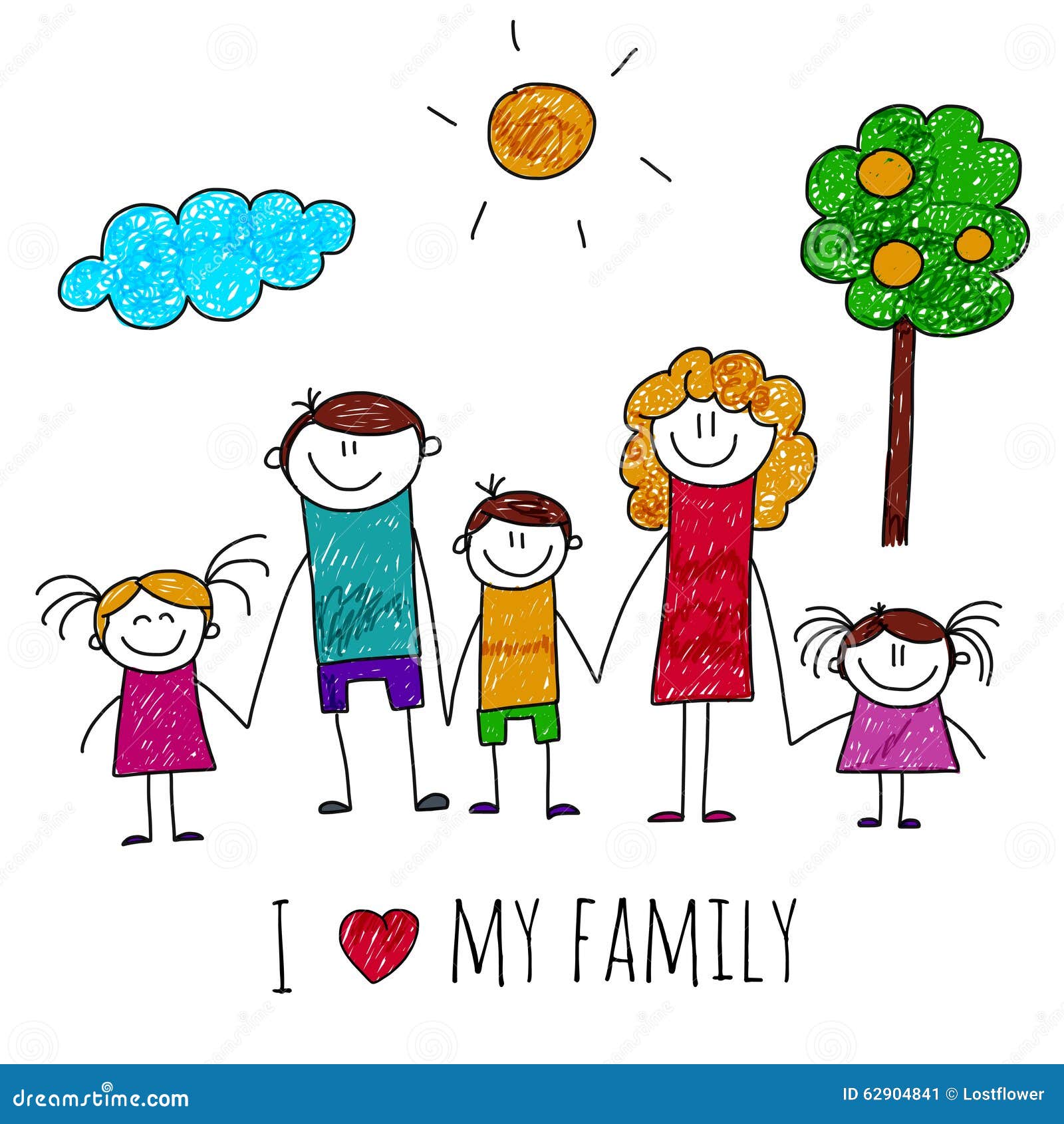 Vector Image of Big Happy Family Stock Vector - Illustration of smile ...