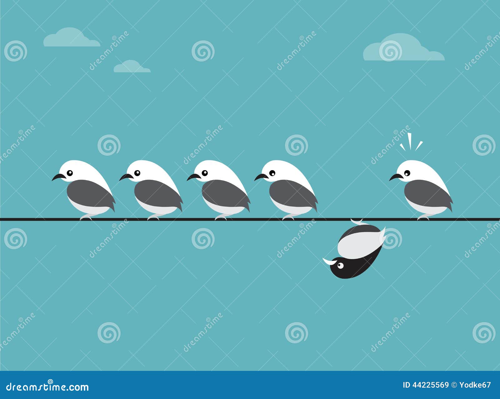Vector Image of Birds Group. Stock Vector - Illustration of contrast ...