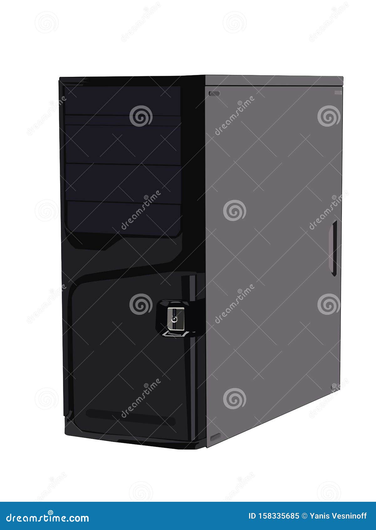 Vector Image of Black Computer Stock Illustration - Illustration of ...