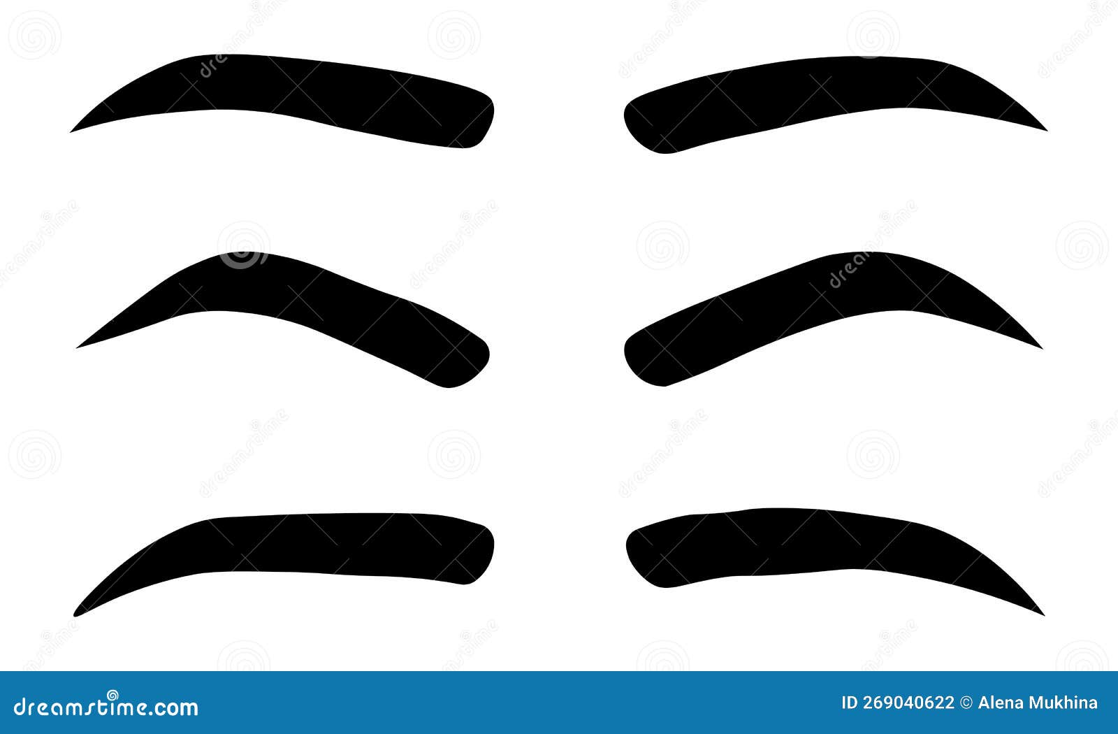Vector Image of Black Eyebrows. Beauty Illustration Stock Illustration ...