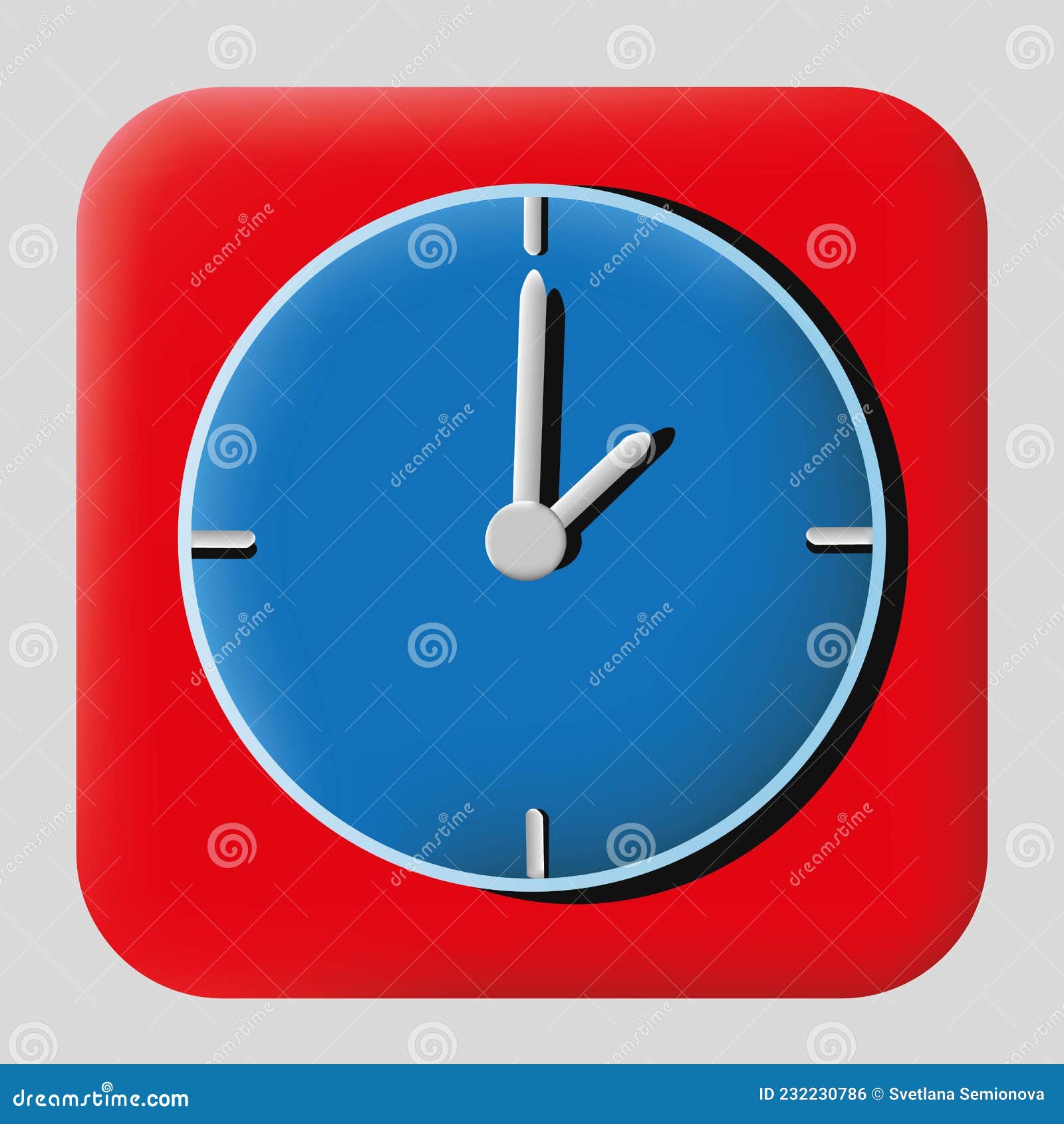Vector Image of Blue Color Clock Icon Stock Vector - Illustration of ...
