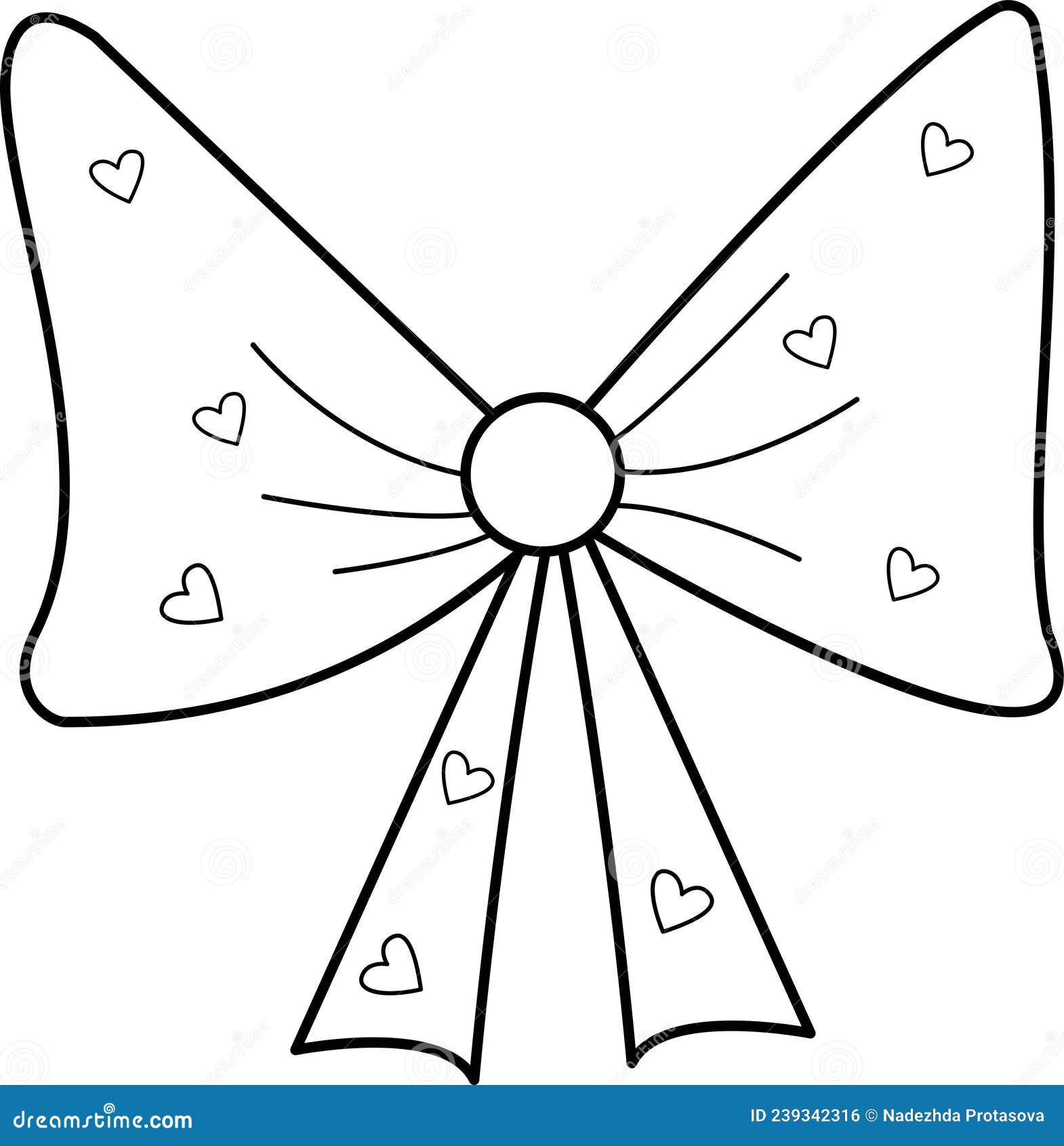 Vector Image of a Bow with Hearts Stock Vector - Illustration of ...