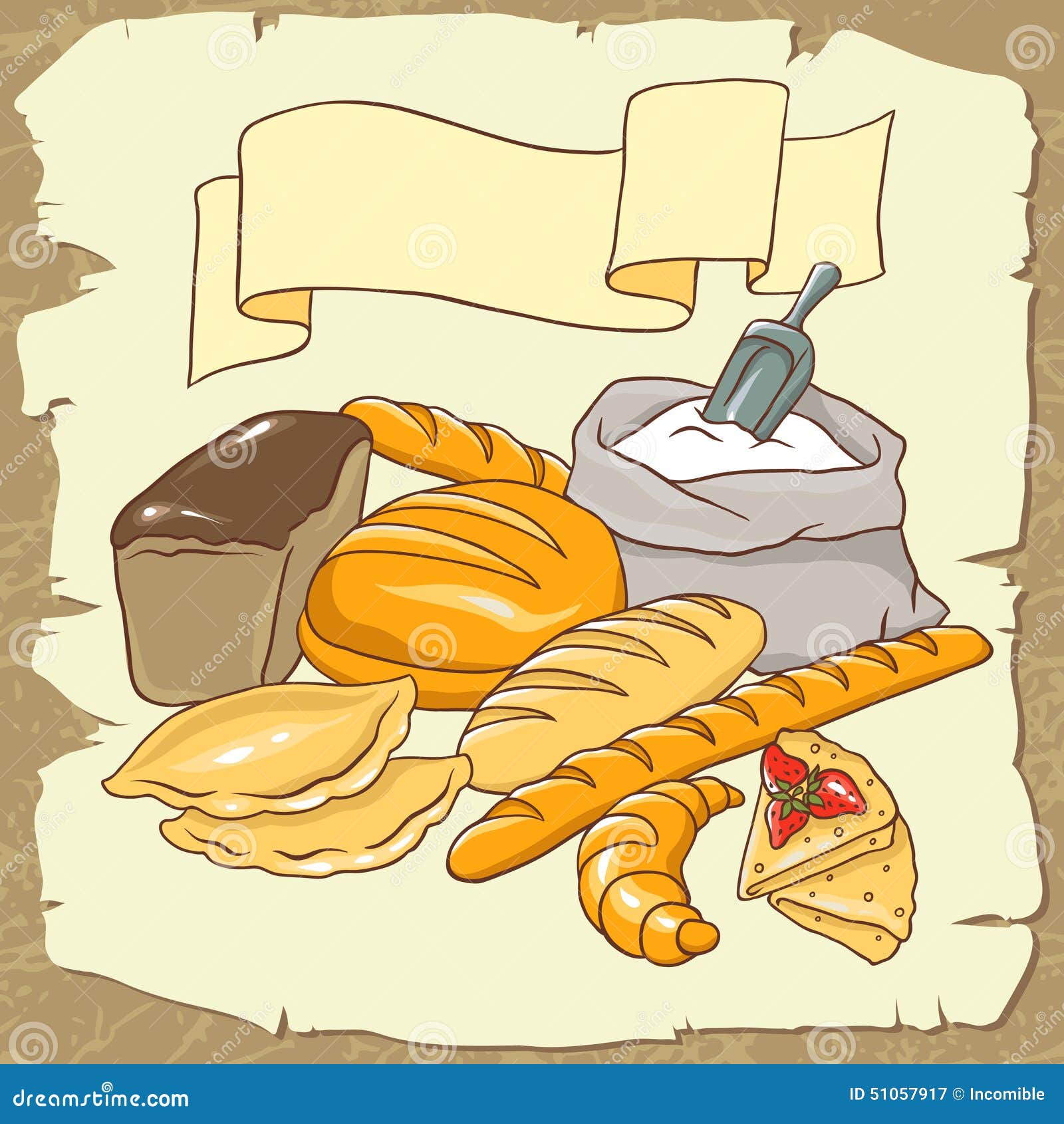 Vector Image on the Bread Theme Stock Vector - Illustration of ...