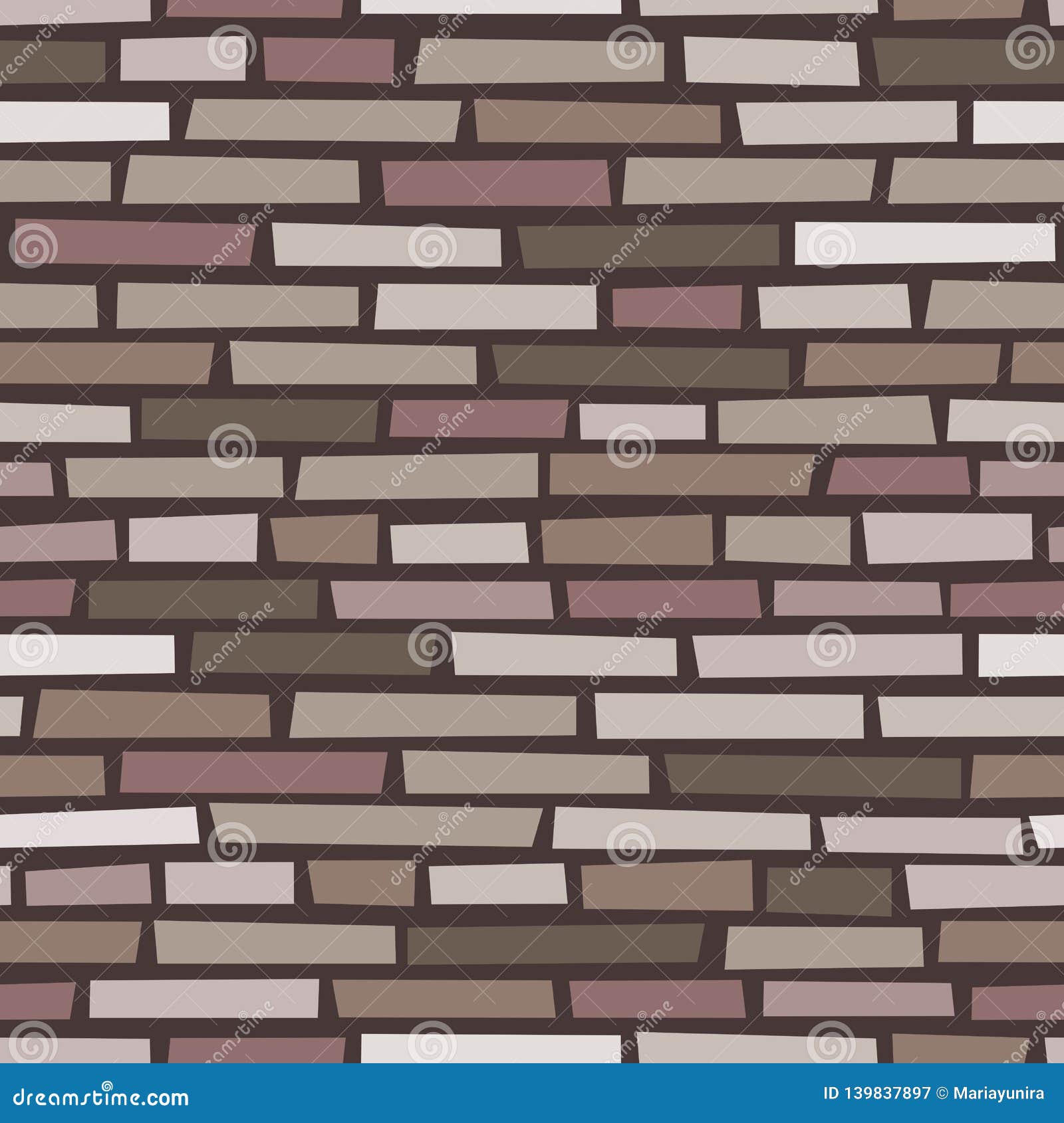 Brown Stone Brick Wall Seamless Vector Background Stock Vector ...