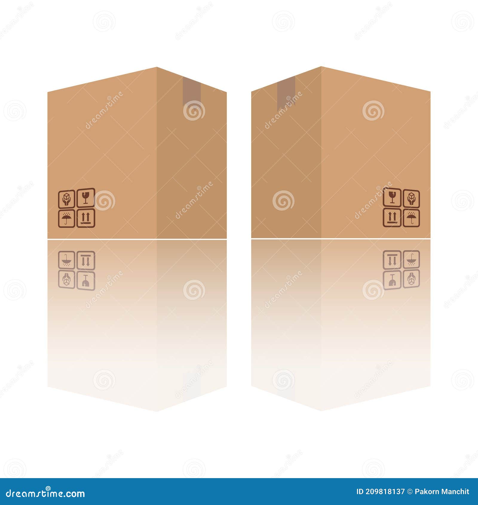 Vector Image, Brown Parcel Box with Logo Stock Illustration ...