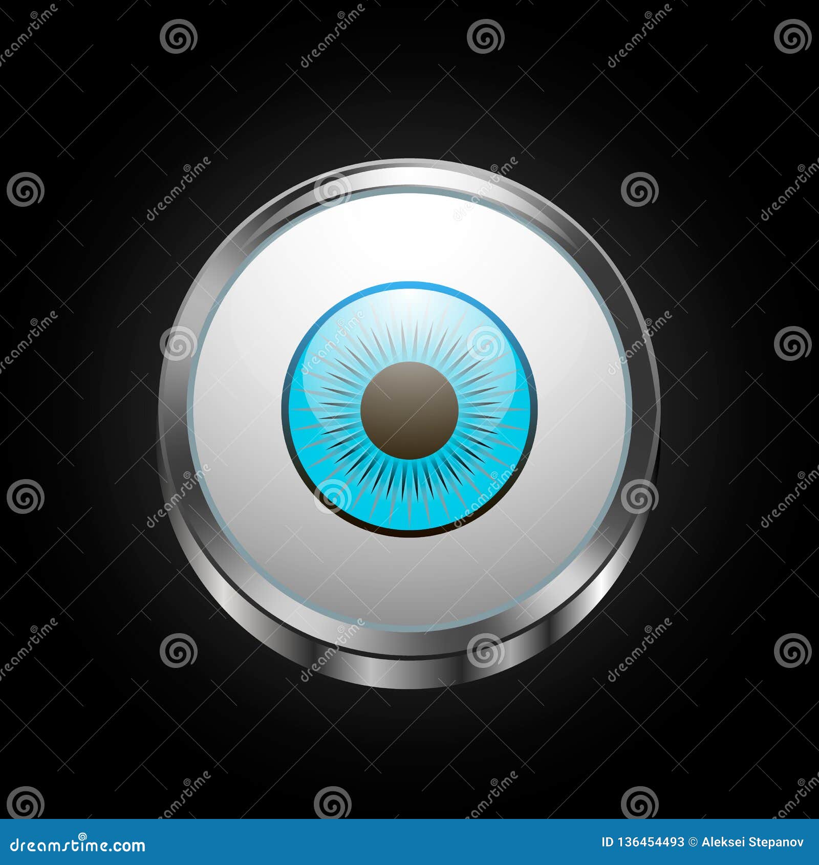 Vector Image of a Button in the Form of Eye Stock Vector - Illustration ...