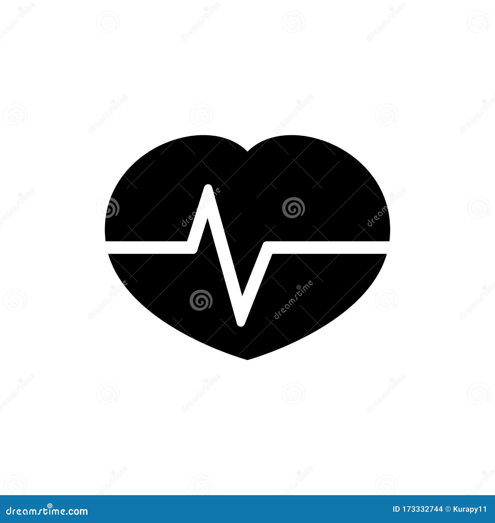 Black Heartbeat Diagram On Red Graph Paper. Electrocardiogram Chart ...