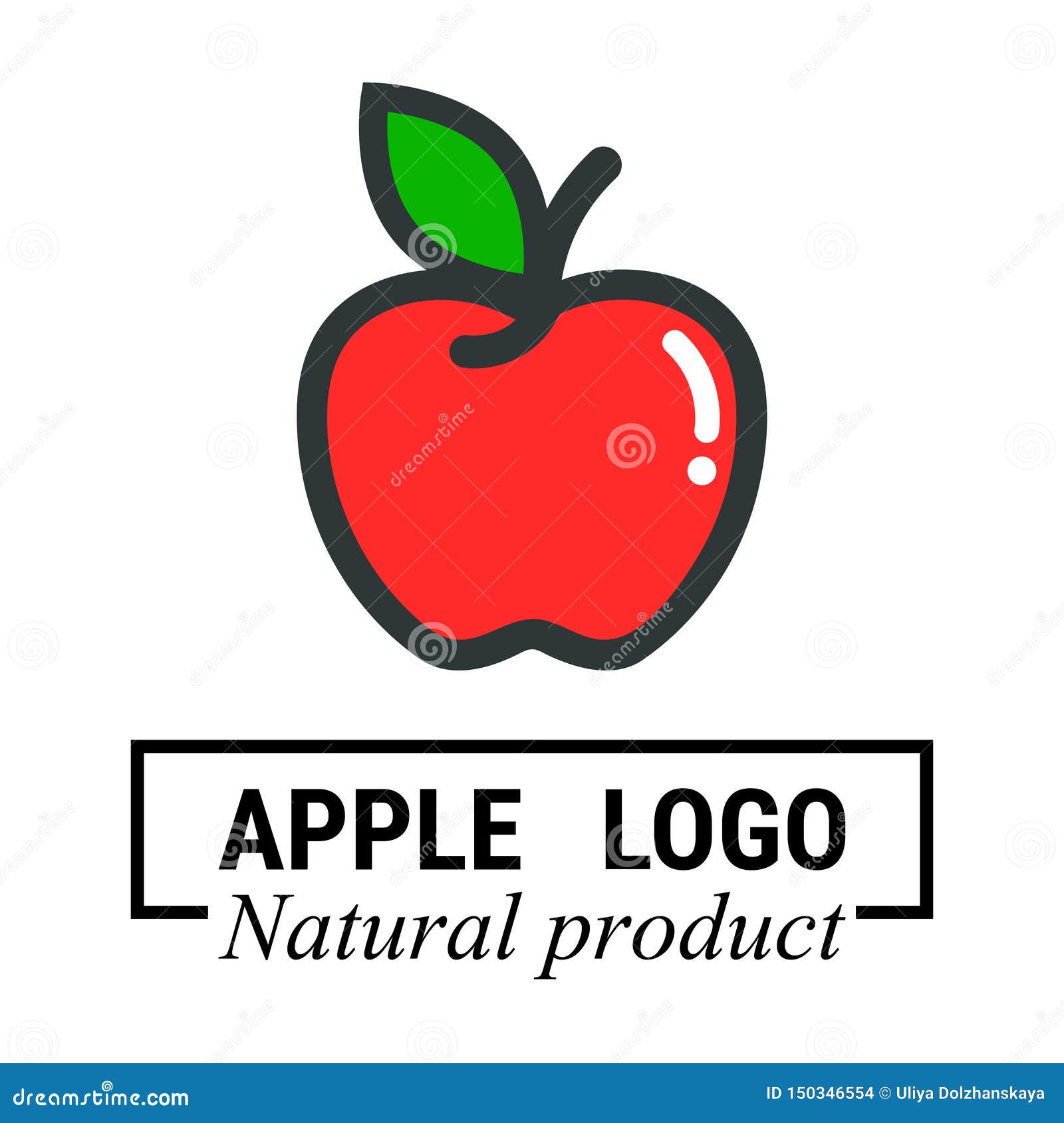 Cartoon apple vector logo stock vector. Illustration of design - 150346554
