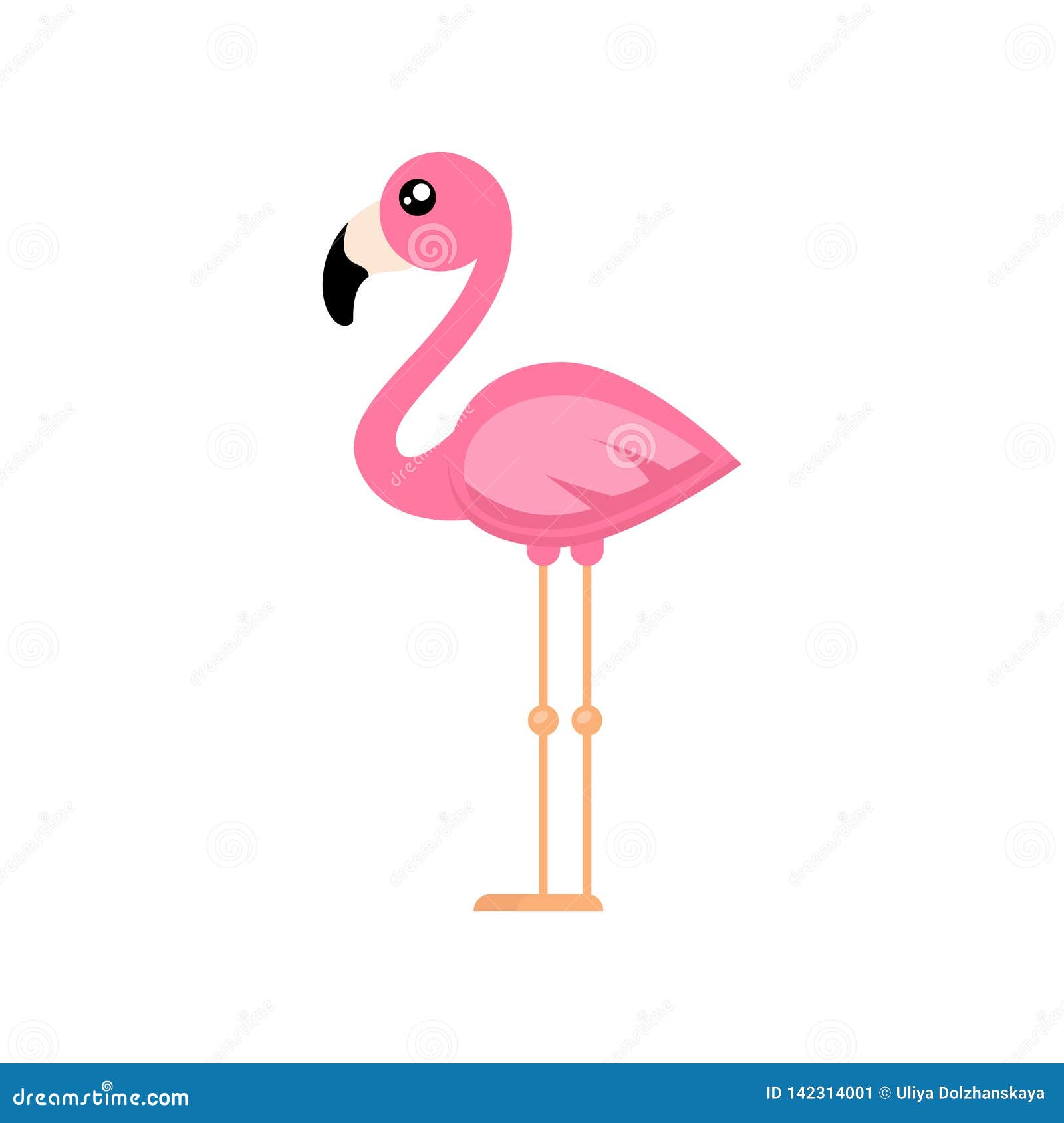 Cartoon Cute Flamingo Vector Stock Vector - Illustration of beauty ...