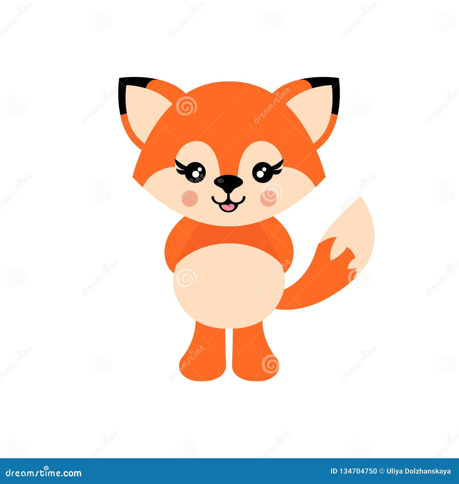 Cartoon cute fox vector stock vector. Illustration of cartoon - 134704750