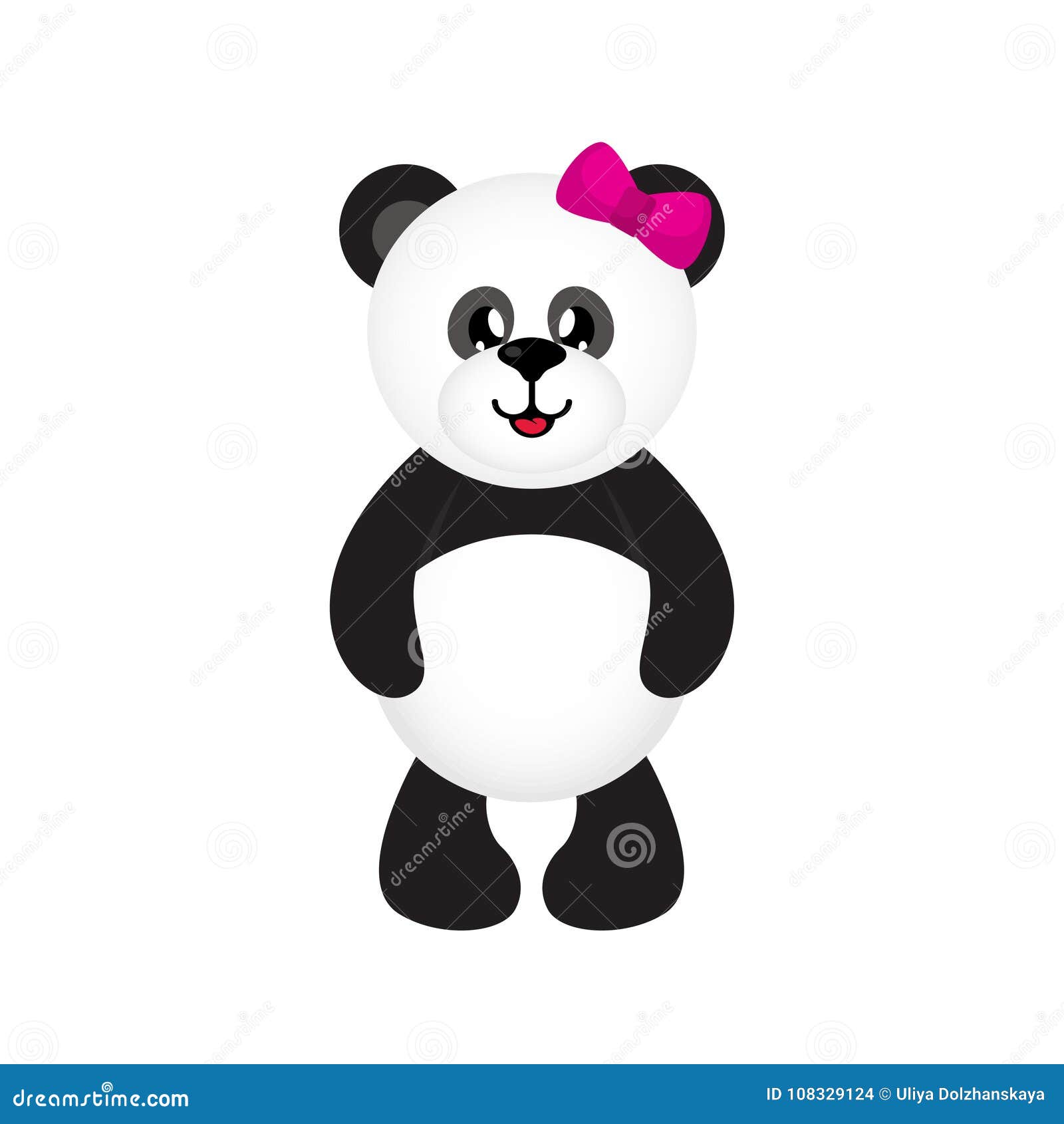 Cartoon cute panda girl stock vector. Illustration of graphic - 108329124