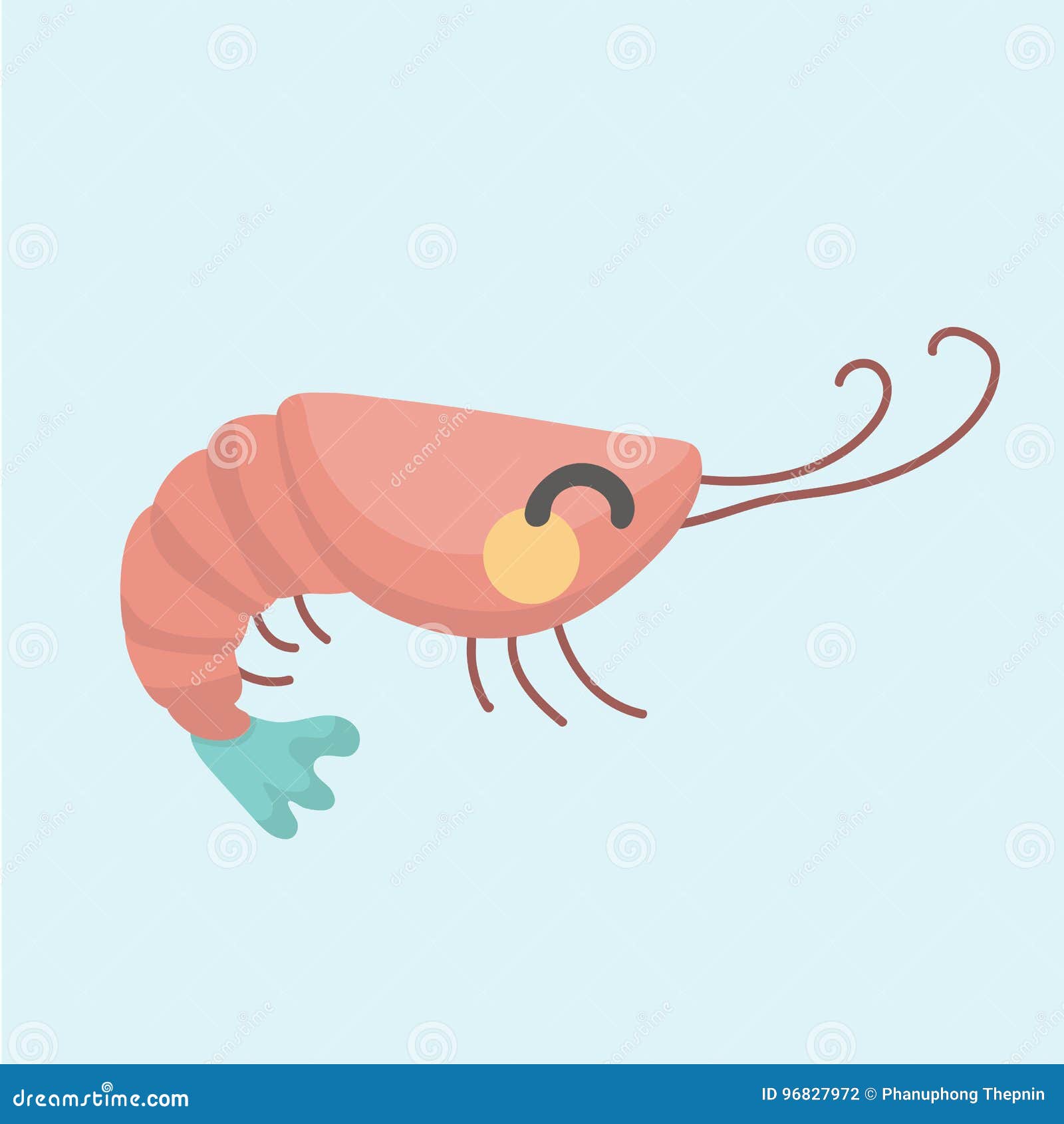 Vector Image Of A Cartoon Funny Shrimp. | CartoonDealer.com #96827972