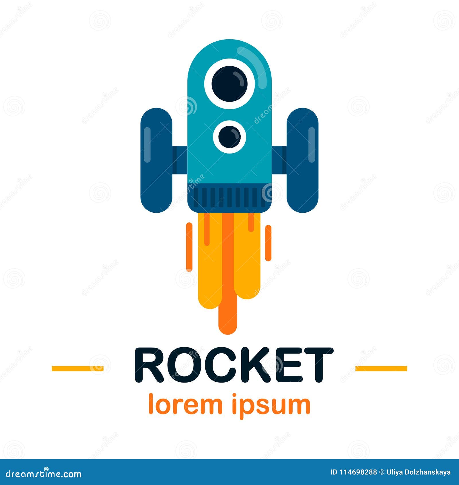 Cartoon Rocket Illustration Vector Logo Stock Vector - Illustration of ...