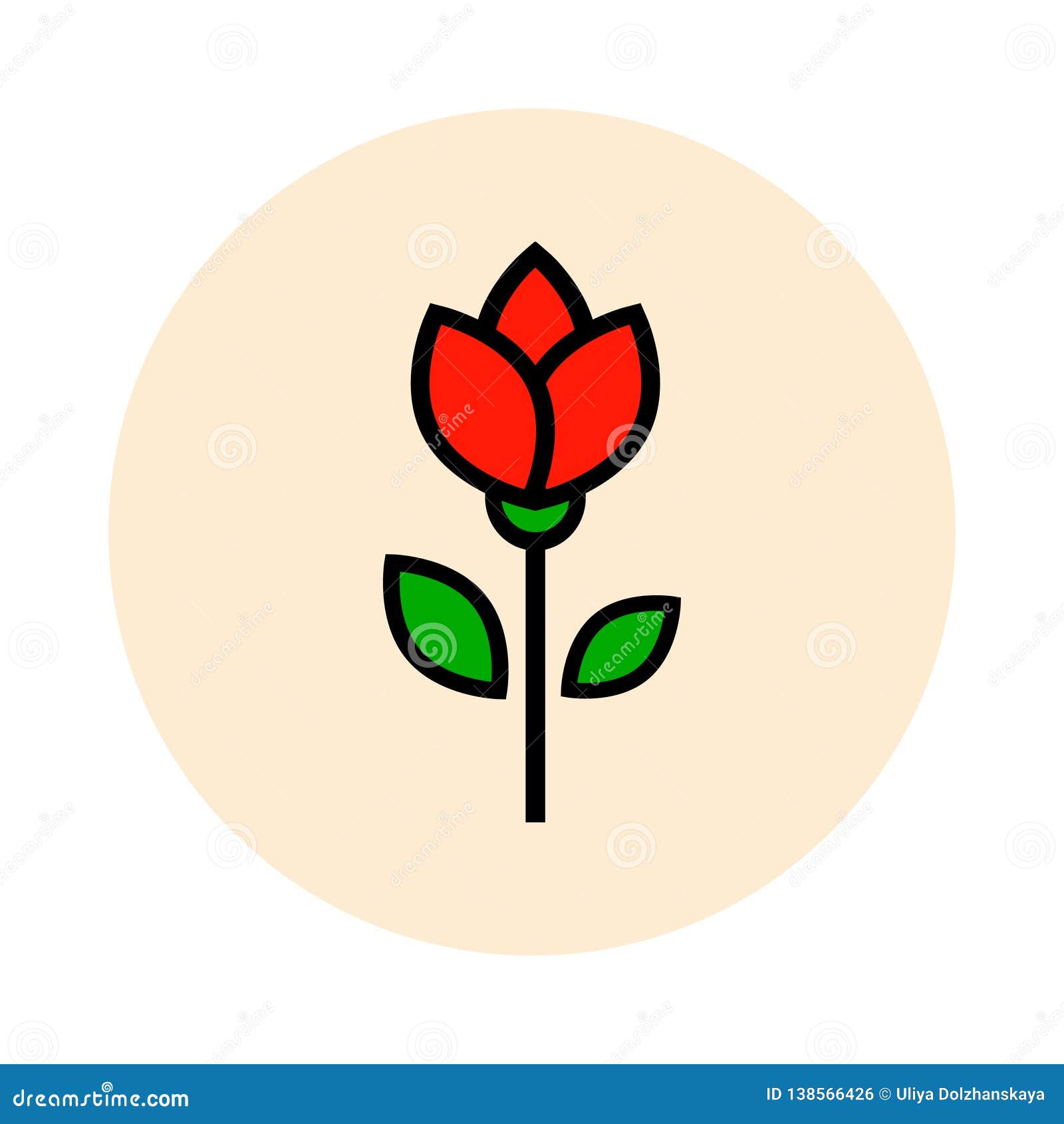 Cartoon tulip vector icon stock vector. Illustration of spring - 138566426