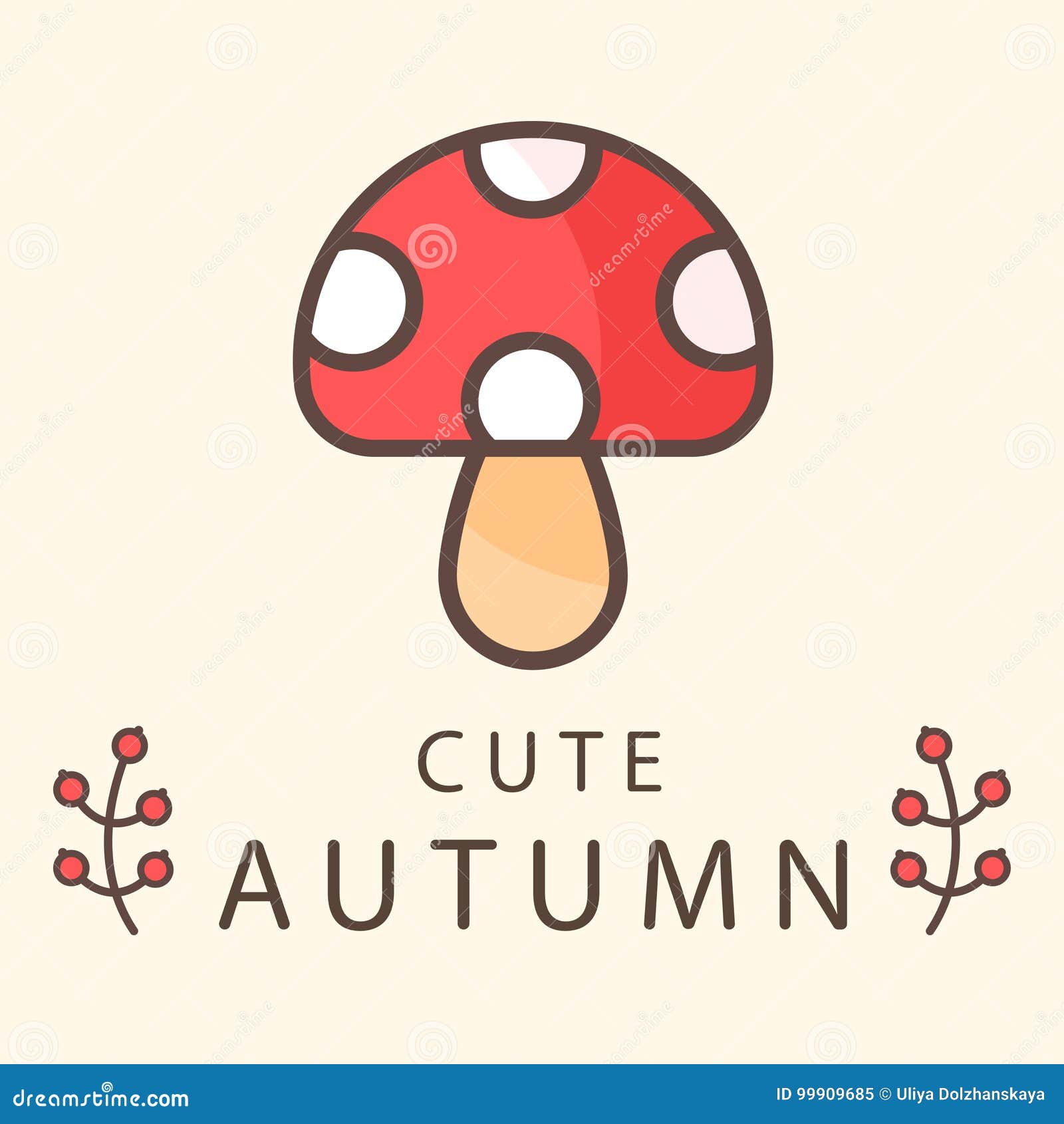 Cartoon Mushroom with Text Vector Stock Vector - Illustration of ...