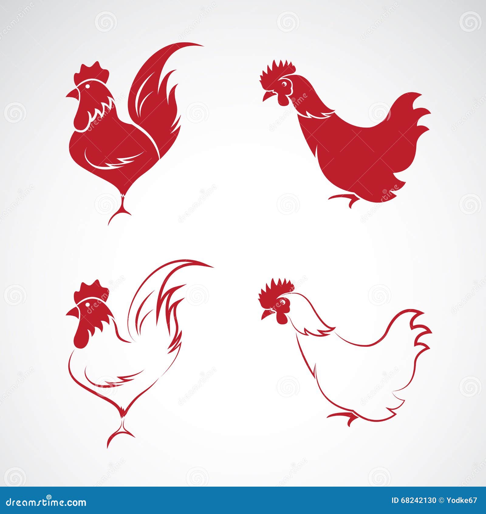 Vector Image of an Chicken Design Stock Vector - Illustration of comb ...