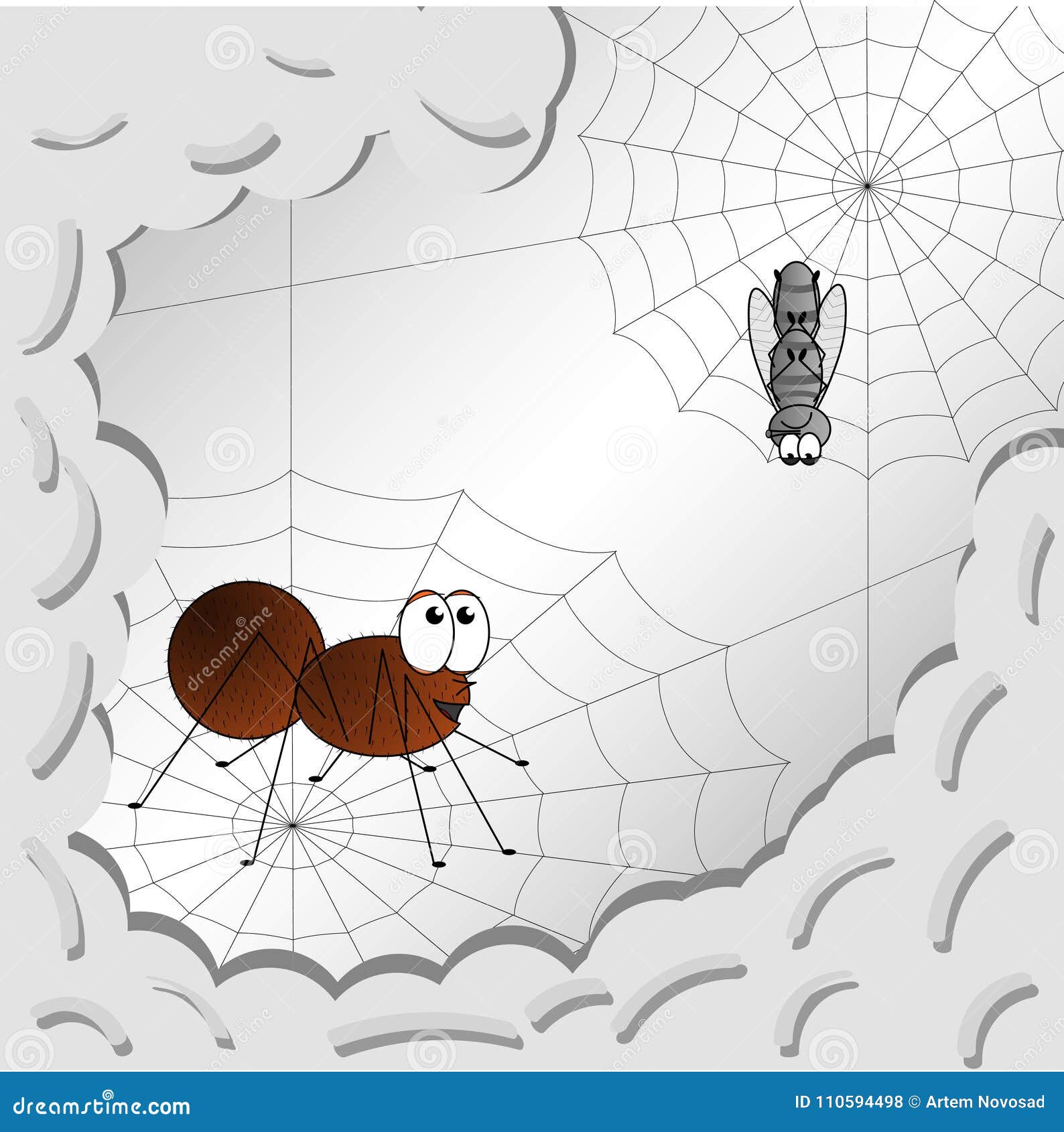Drawing Of A Spider Writing A Letter Cartoon Vector | CartoonDealer.com ...