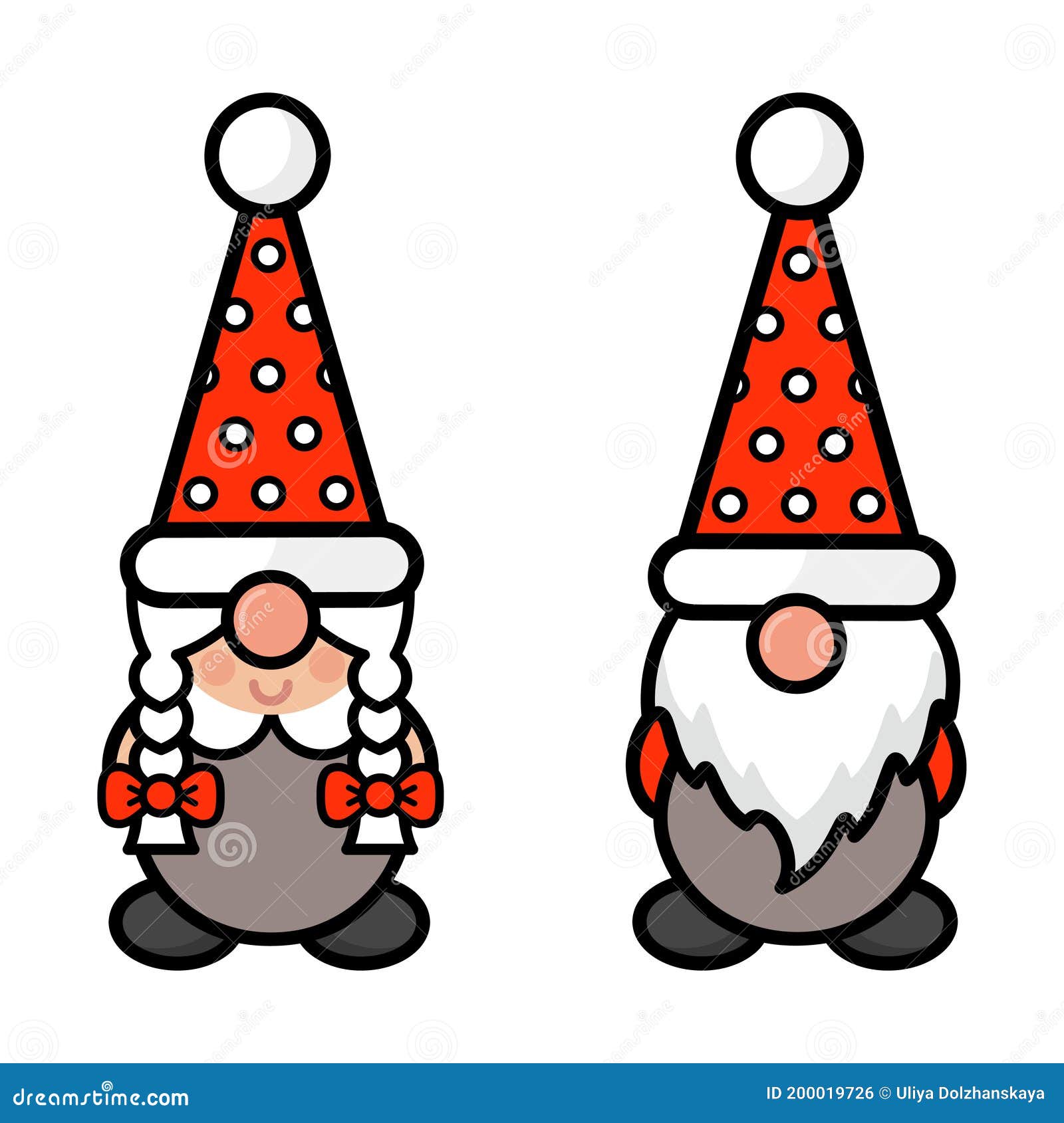 Christmas Dwarf and Dwarf Girl Stock Vector - Illustration of winter ...