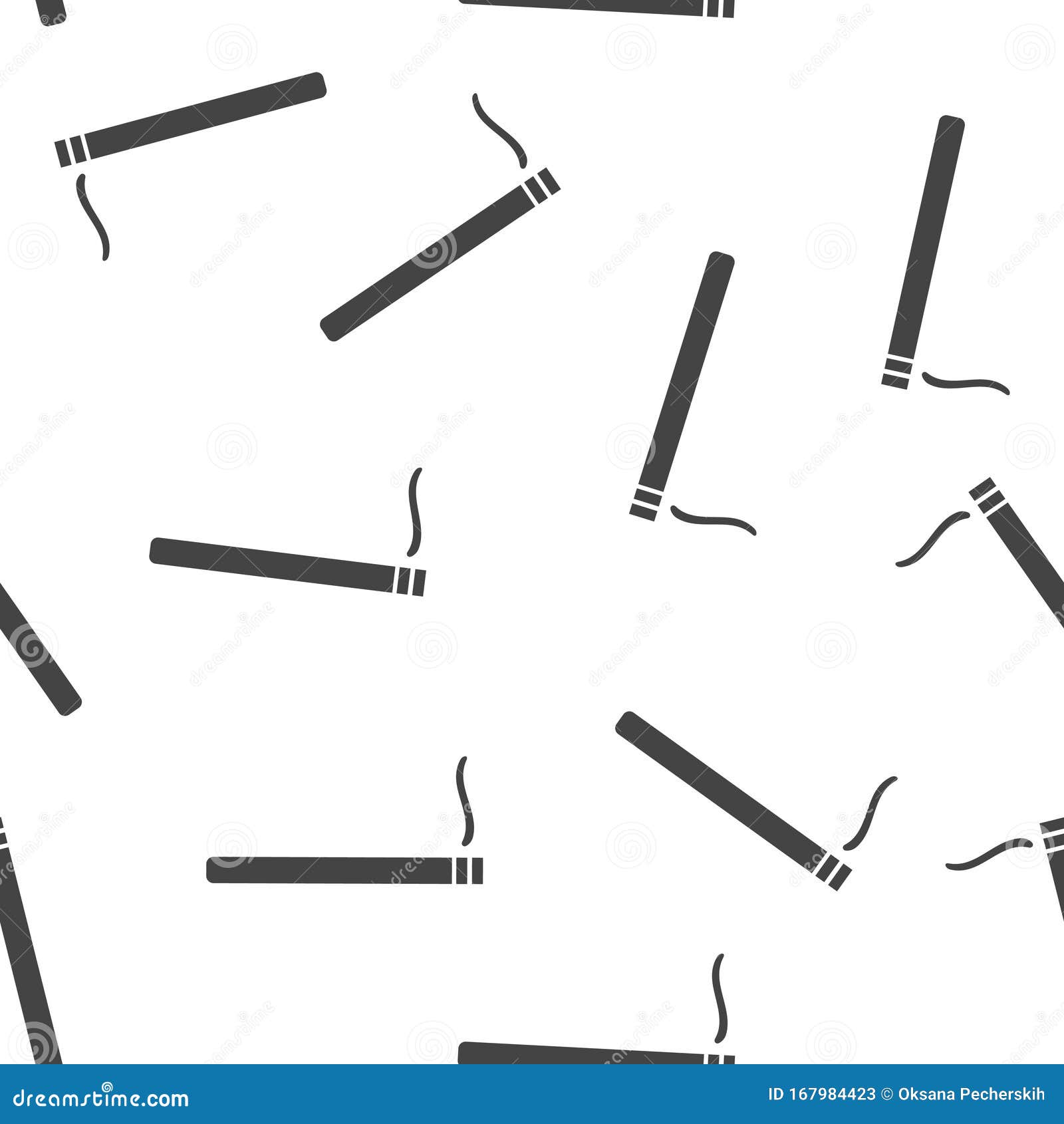 Vector Image Cigarettes with Smoke Icon Seamless Pattern on a White ...
