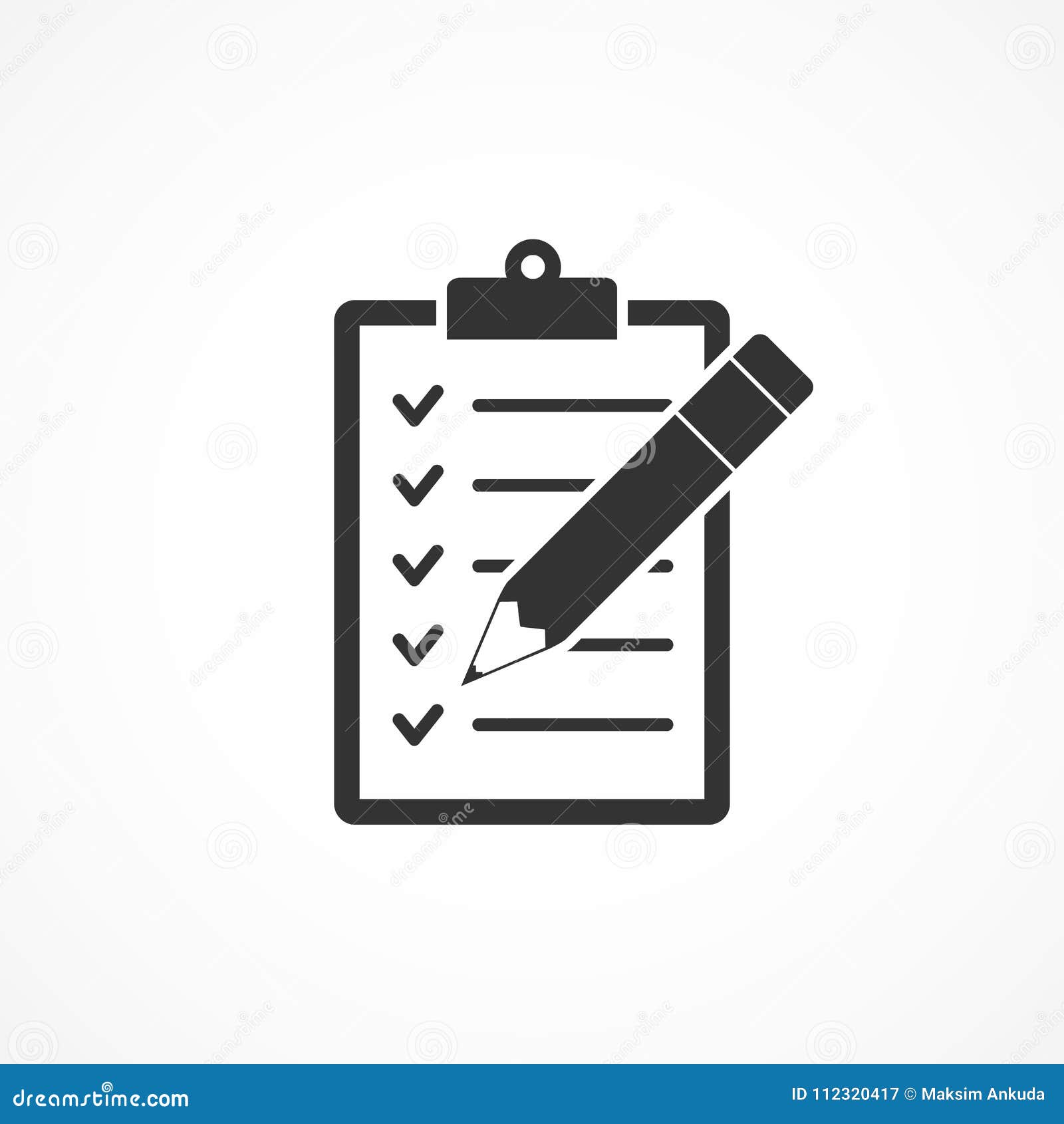 Vector Image Clipboard and Pencil Icon. Stock Illustration ...