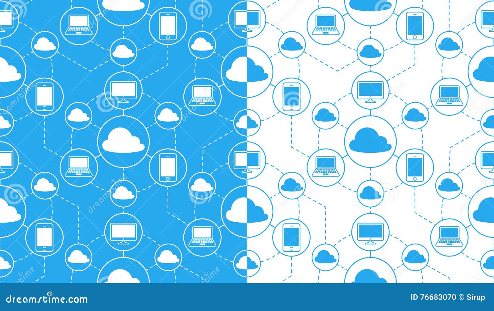Vector Image of Cloud Computing Devices Stock Vector - Illustration of ...
