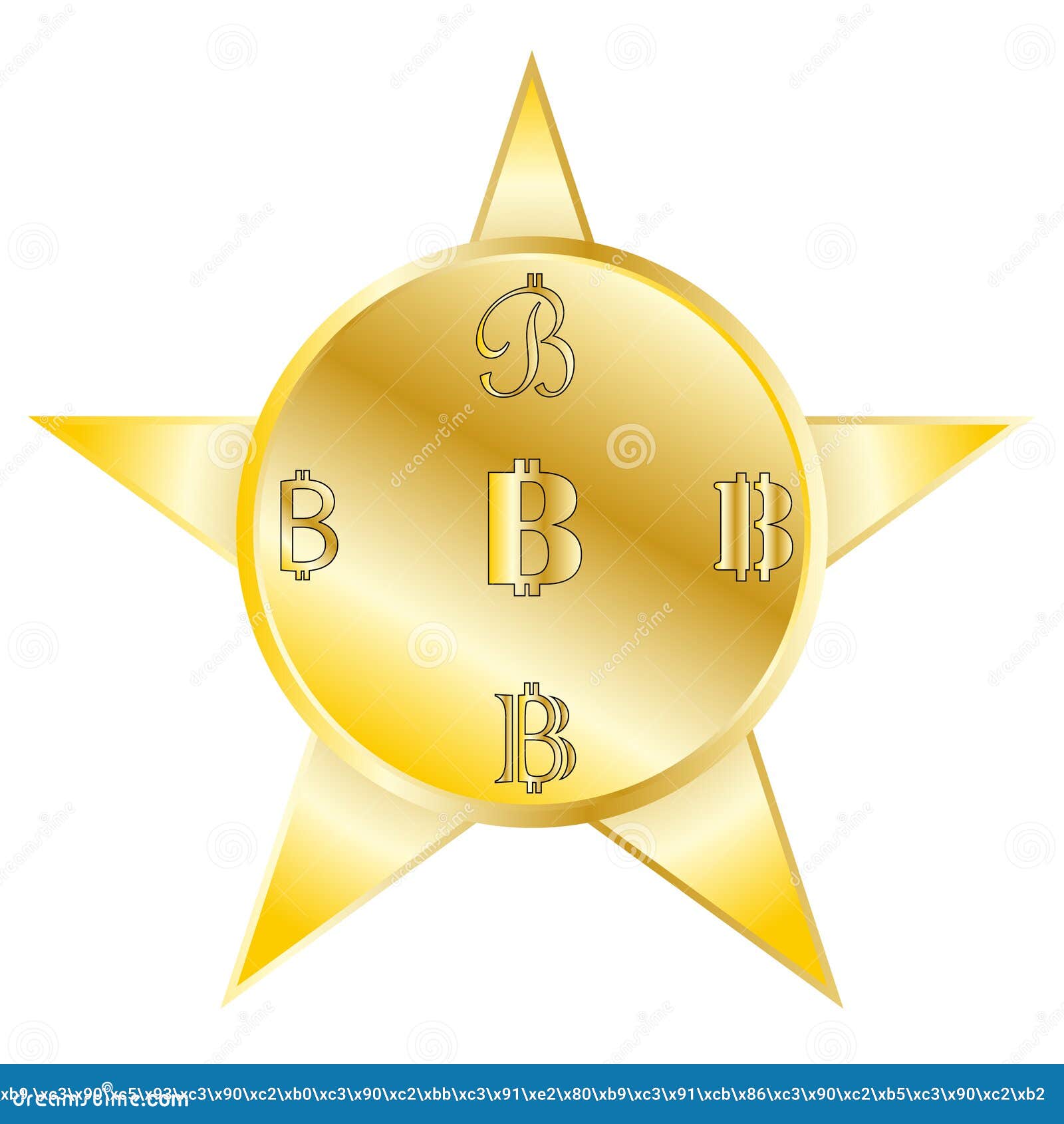Vector Image Coins Bitcoin with a Symbol in a Different Form of Yellow ...