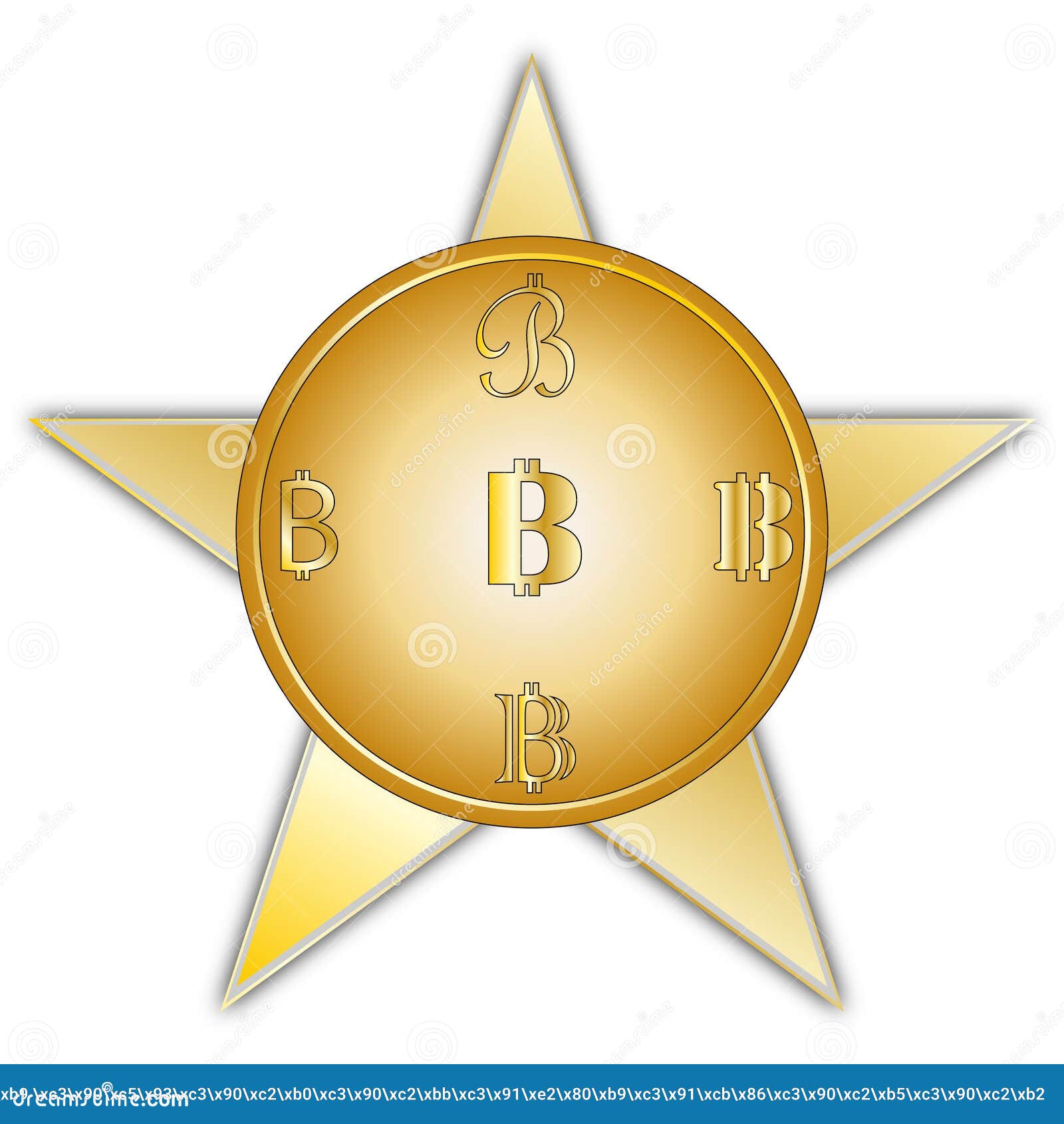 Vector Image Coins Bitcoin with a Symbol in a Different Form of Yellow ...