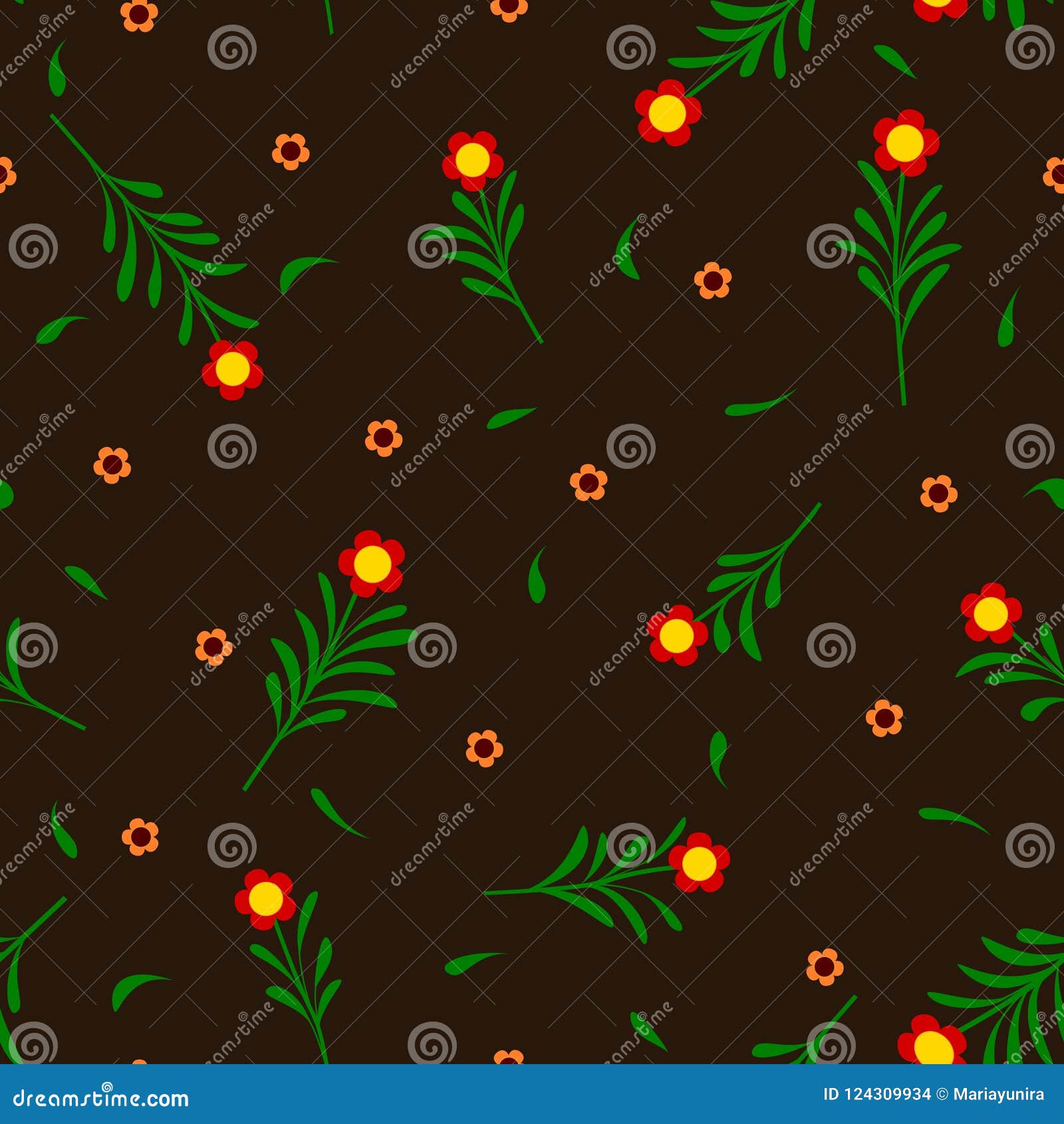 Colorful Flower and Stem Illustration Vector Background Stock Vector ...