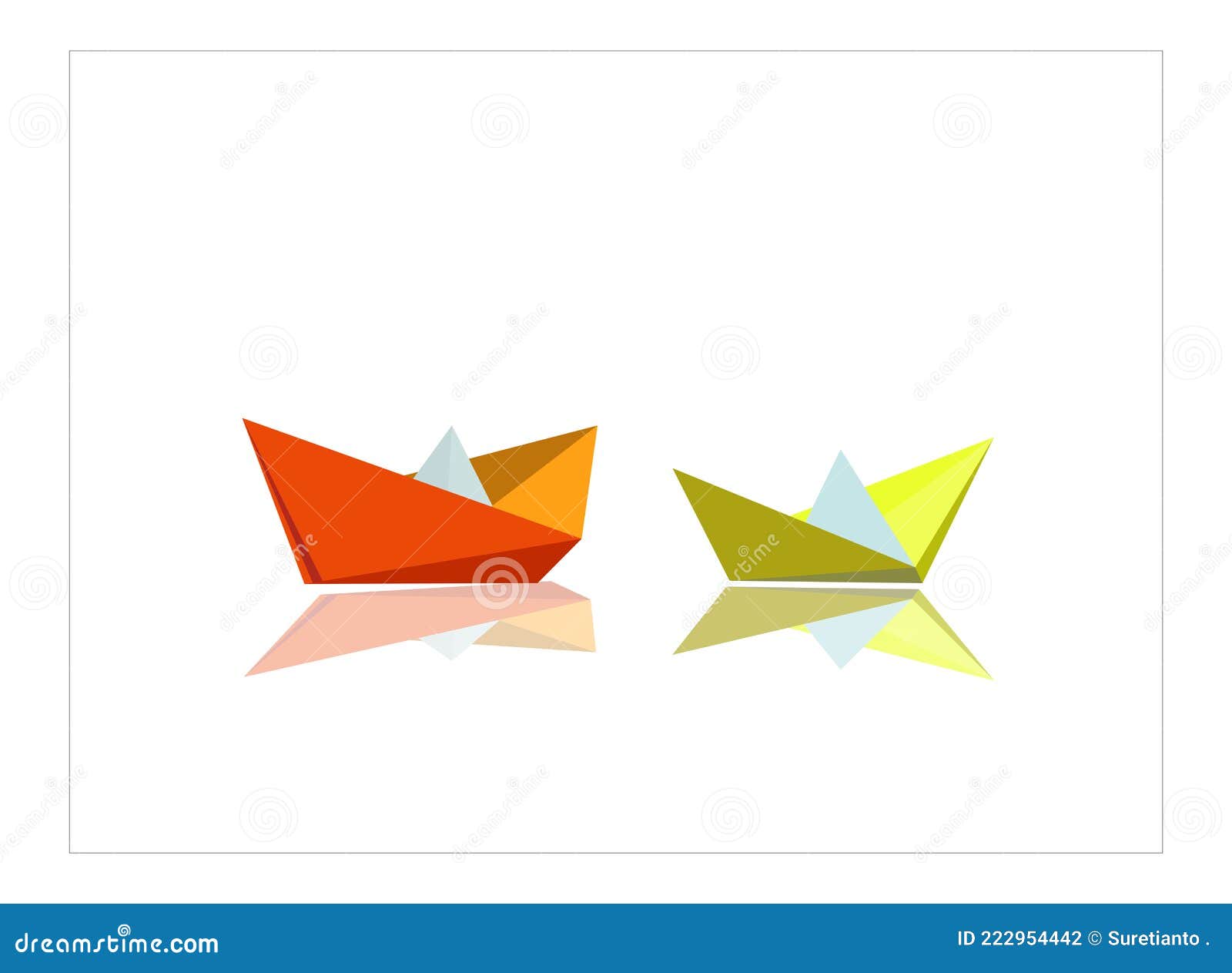 Colorful Paper Boat Illustration Stock Vector - Illustration of object ...