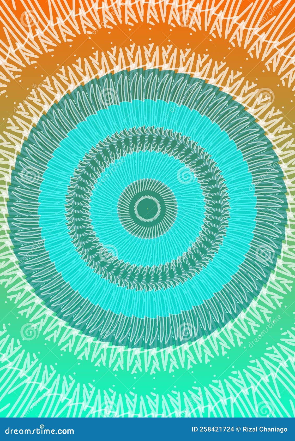 Vector Image. Combination of Blue and Orange Colors in a Circle Pattern ...