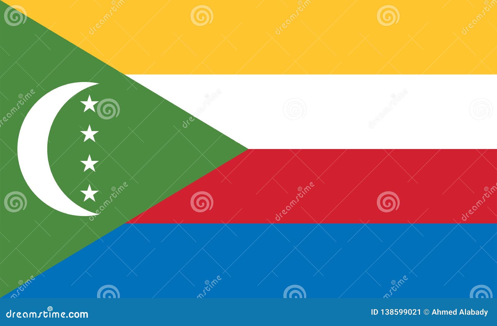 Vector Image of Comoros Flag Stock Vector - Illustration of based ...