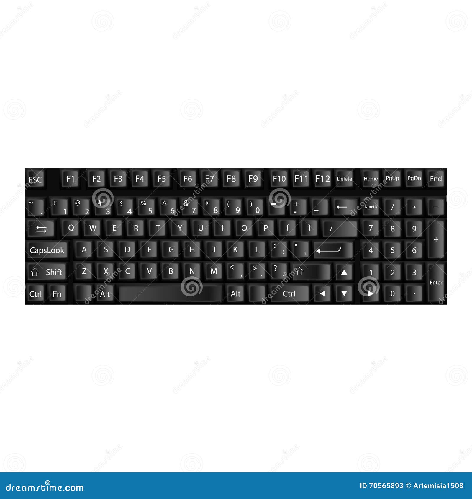 Vector Image of a Computer Keyboard Stock Vector - Illustration of ...